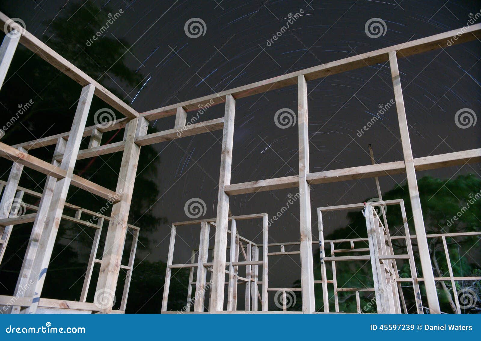 Building Frame Composition. Steel Frame Of The Building With Timber ...