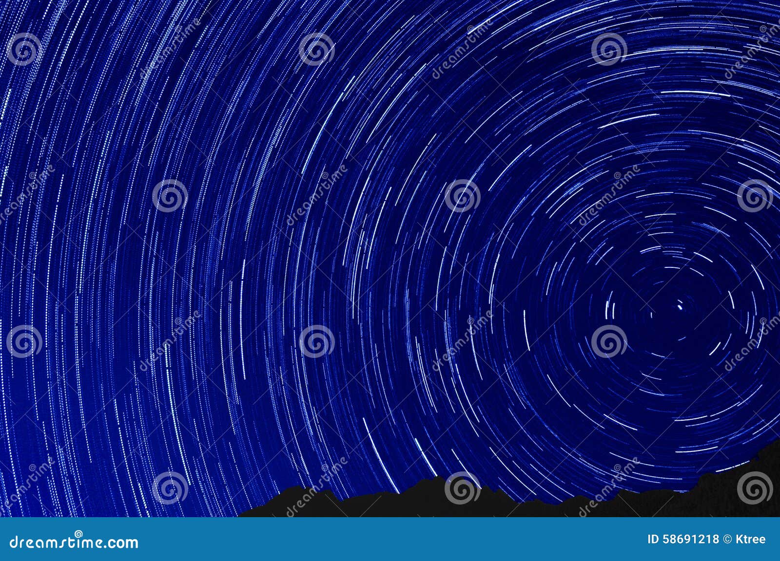 Star Trail Effect Over Mountain Night Sky Stock Photo - Image of hotel ...