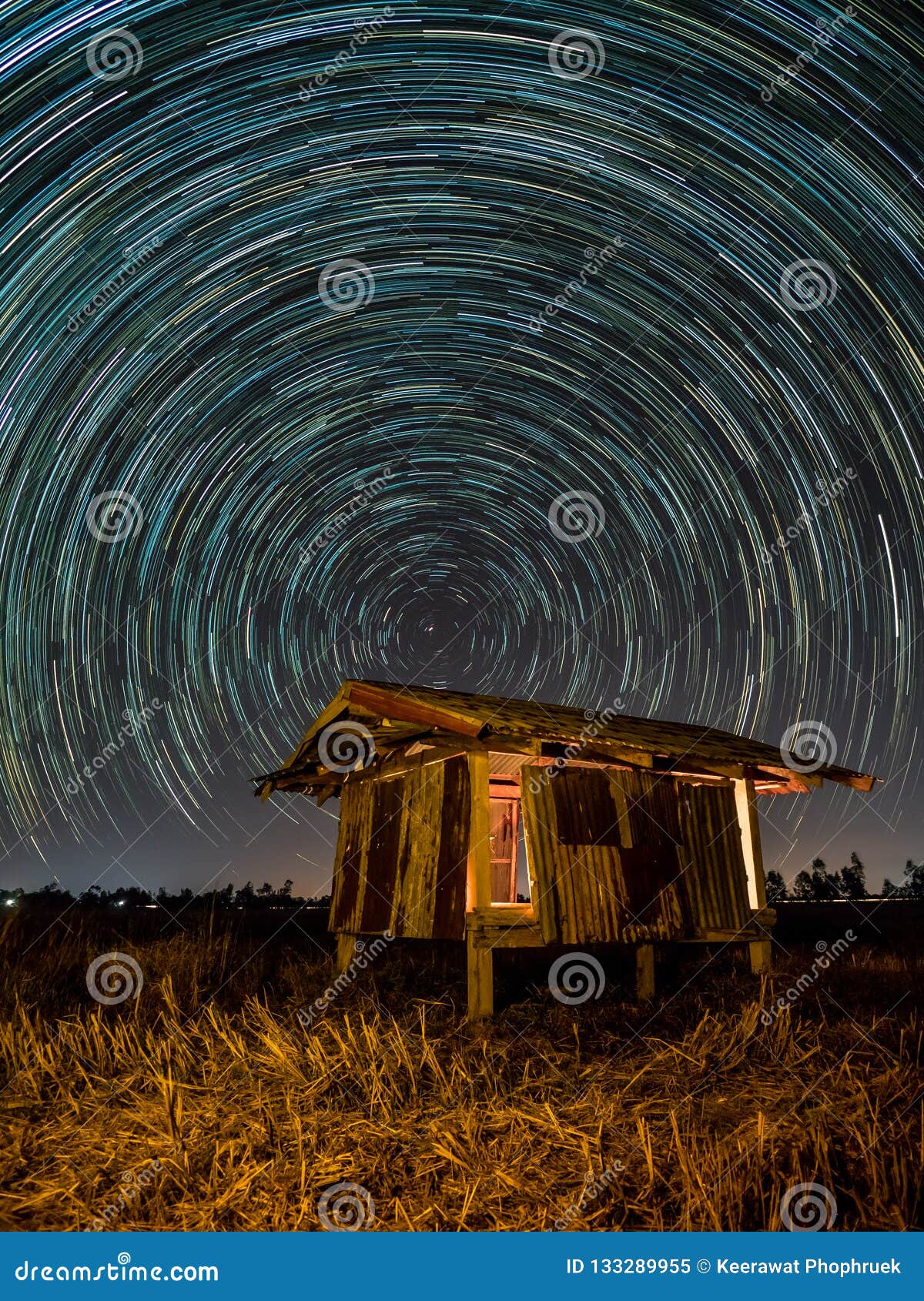 Star trail at the fields stock image. Image of darkness - 133289955