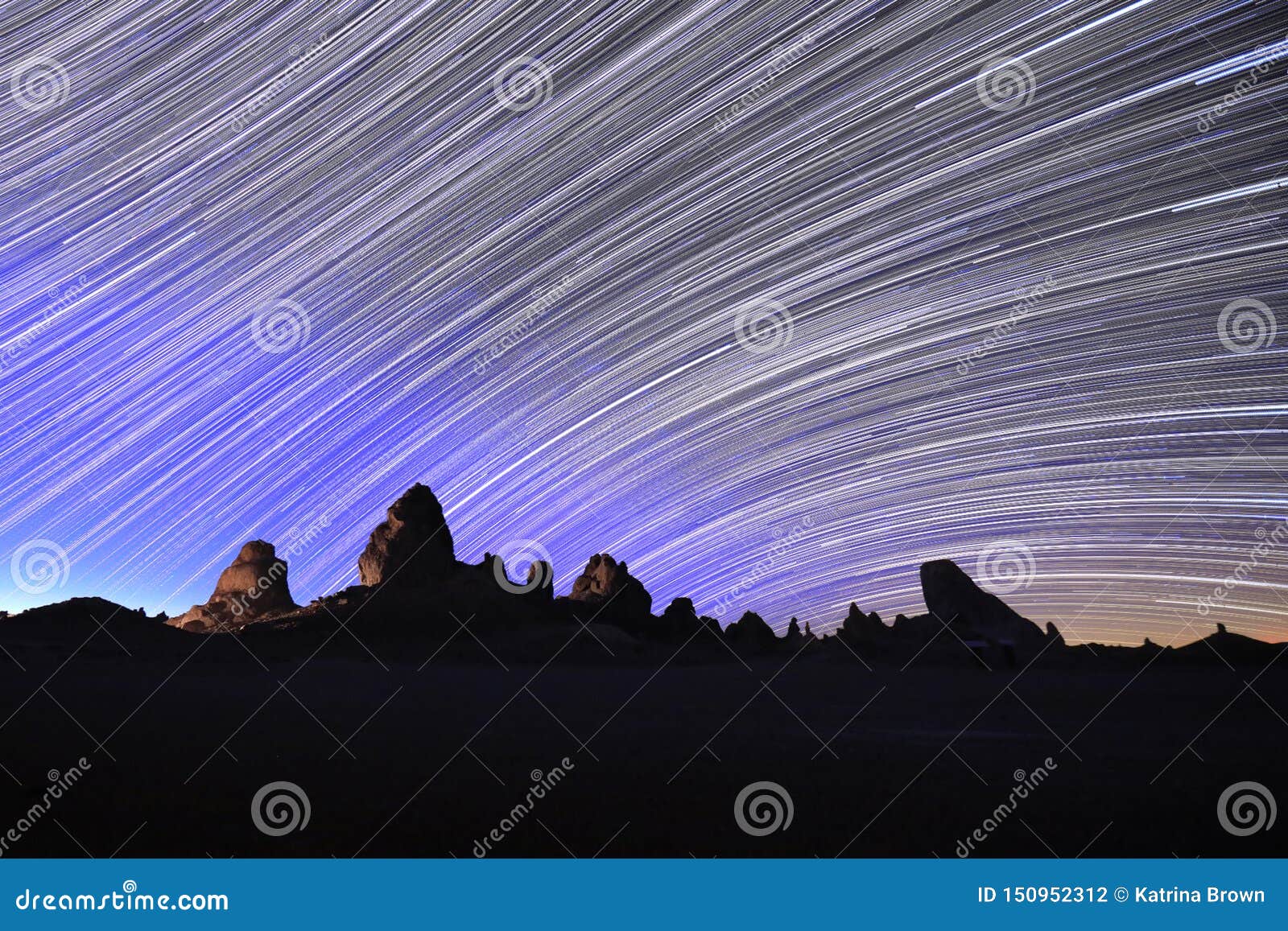 Star Trail Image at Night Long Exposure Stock Photo - Image of horizon ...