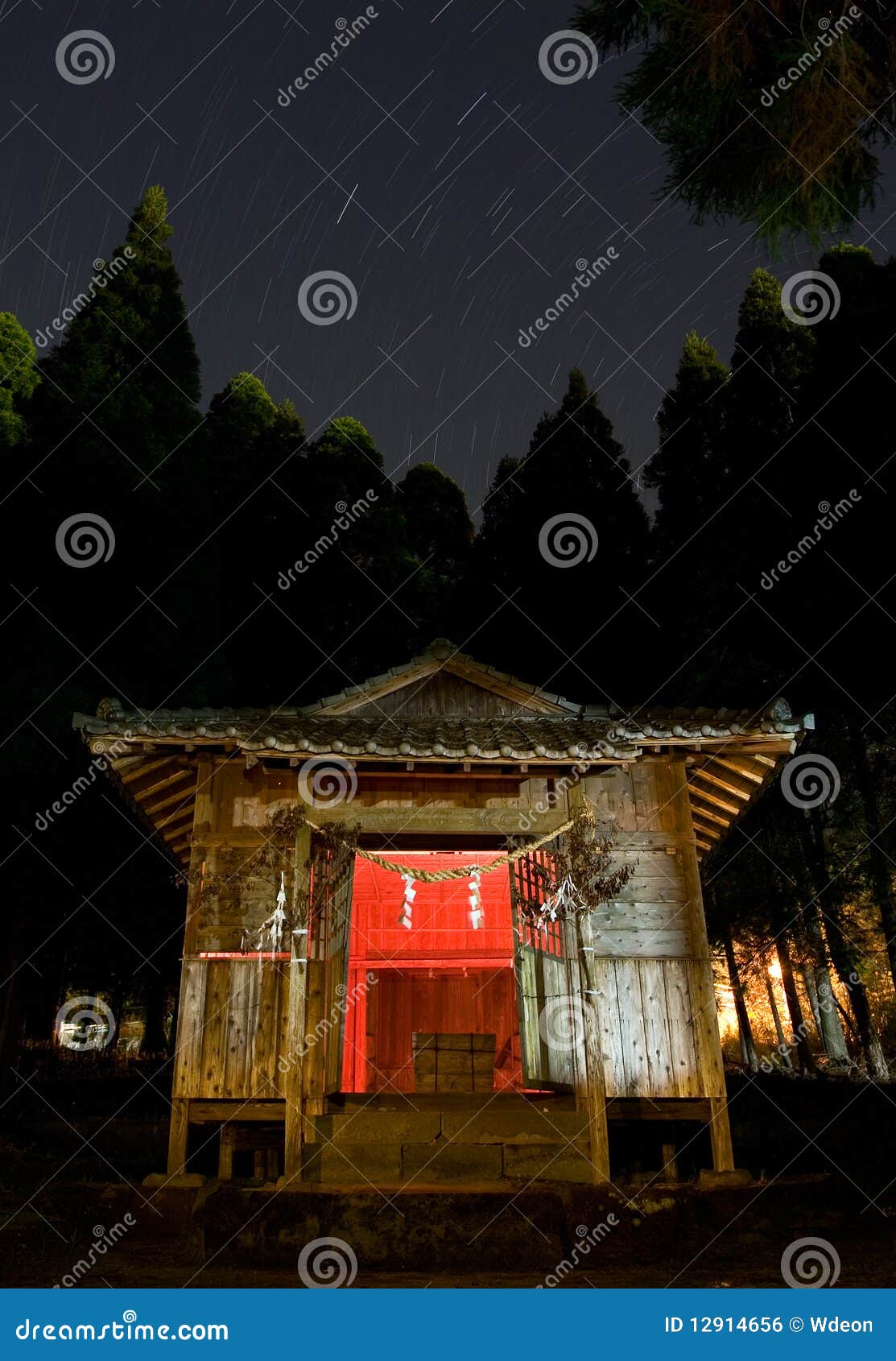 Star Trails Above a Rural Japanese Shrine Stock Photo - Image of japan ...