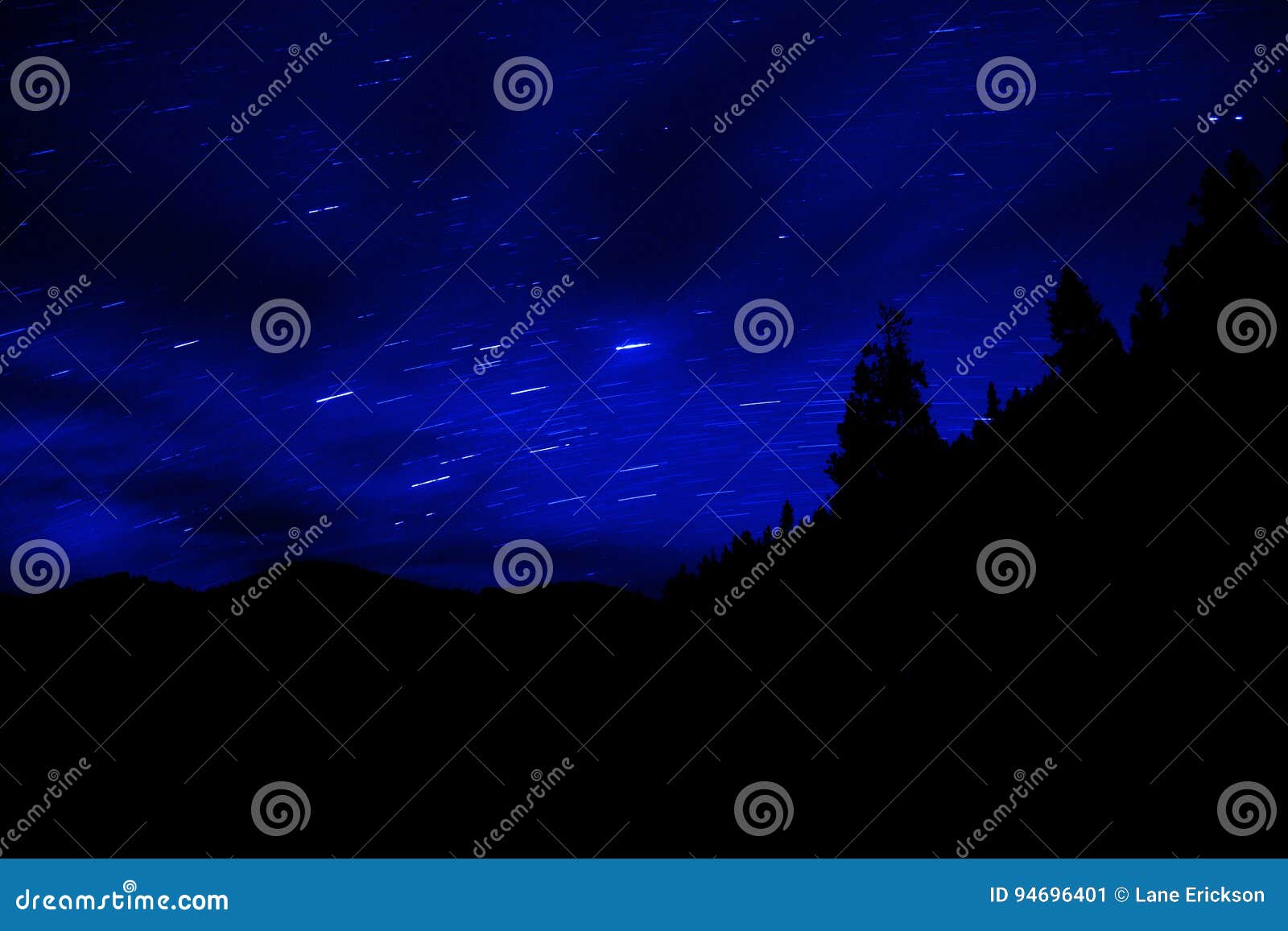 Star Trails in Forest with Mountains Stock Image - Image of majestic ...