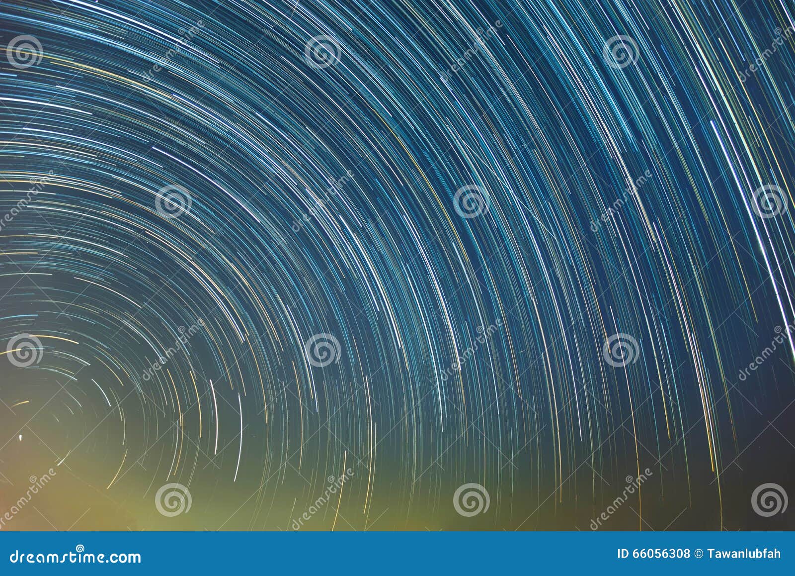 Star Trails Movement at Night in Thailand. Stock Photo - Image of ...