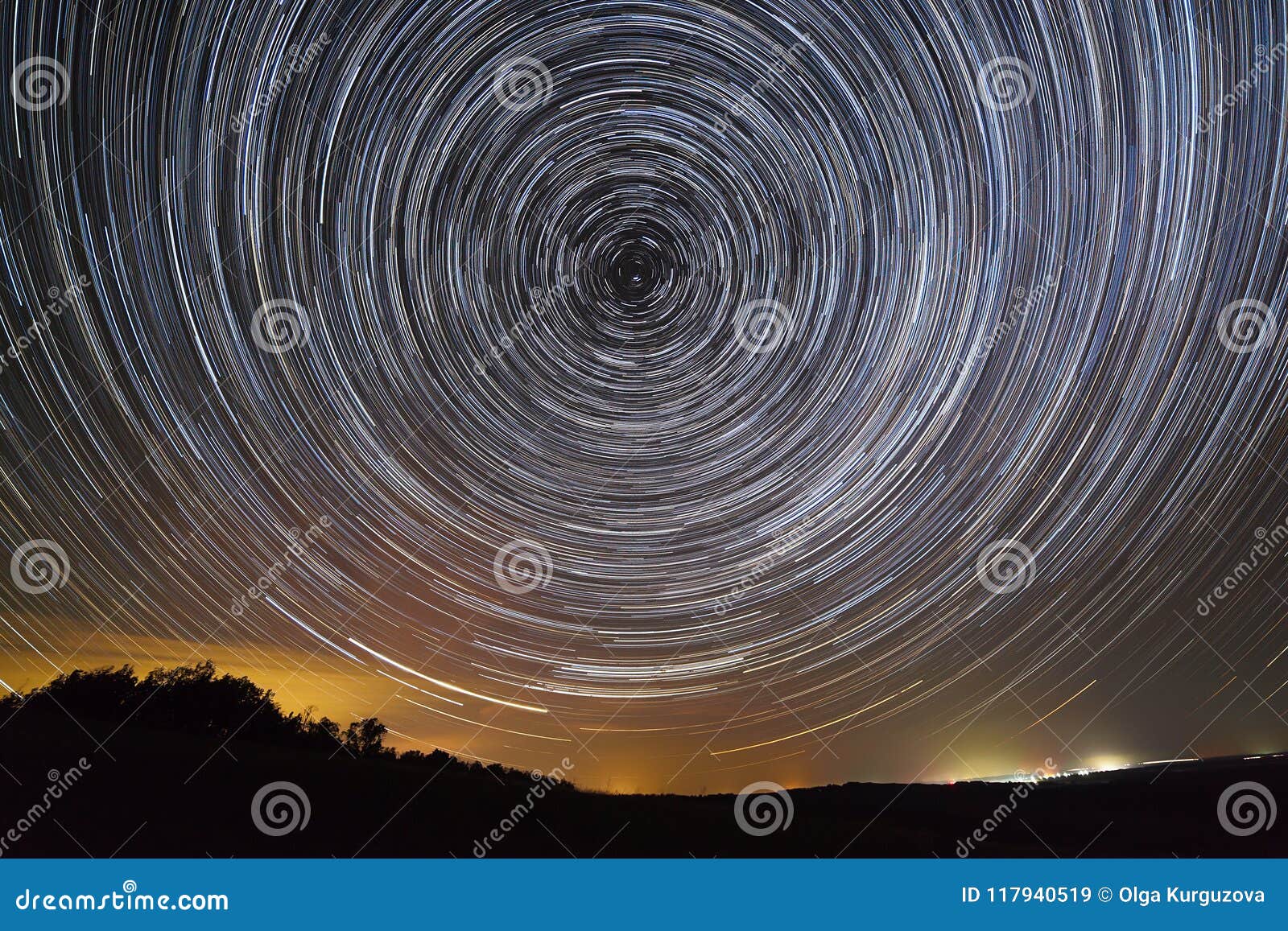 Star Trails in the Night Sky. a View of the Starry Space Stock Image ...