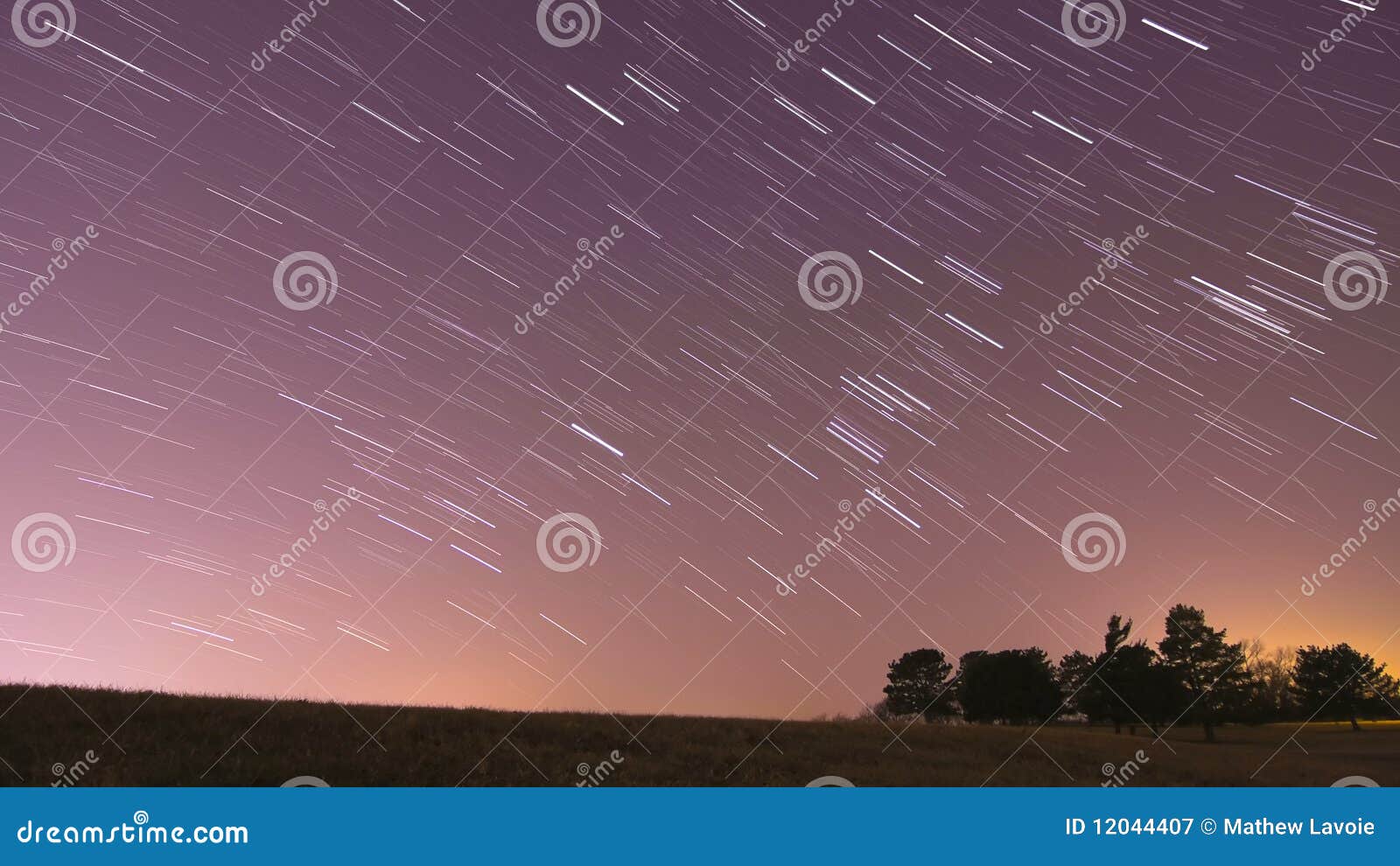 Star Trails Over Landscape with Light Pollution Stock Image - Image of ...