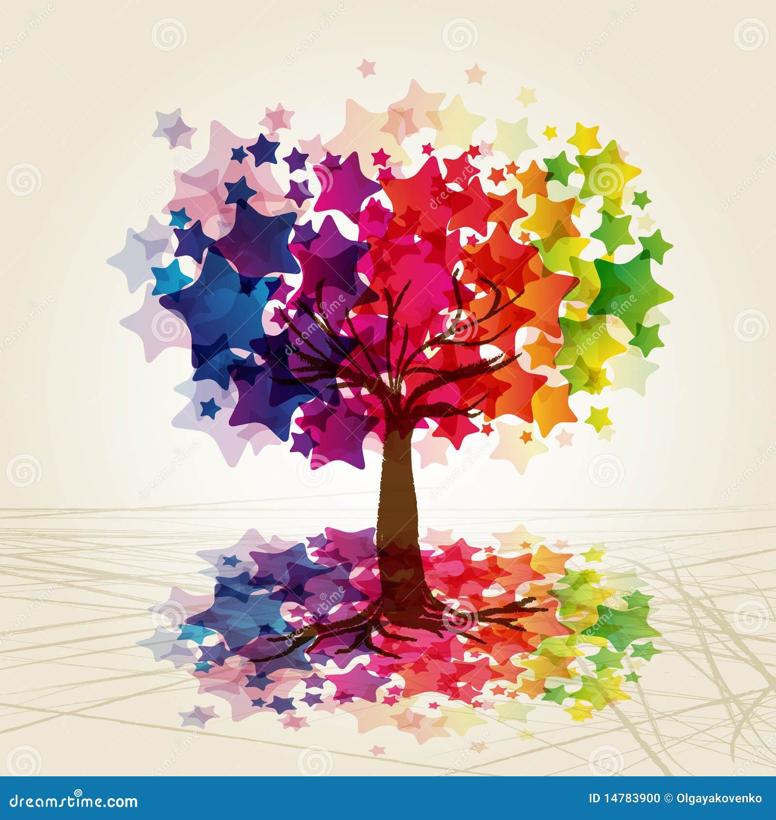 Star tree. stock vector. Illustration of element, stain - 14783900