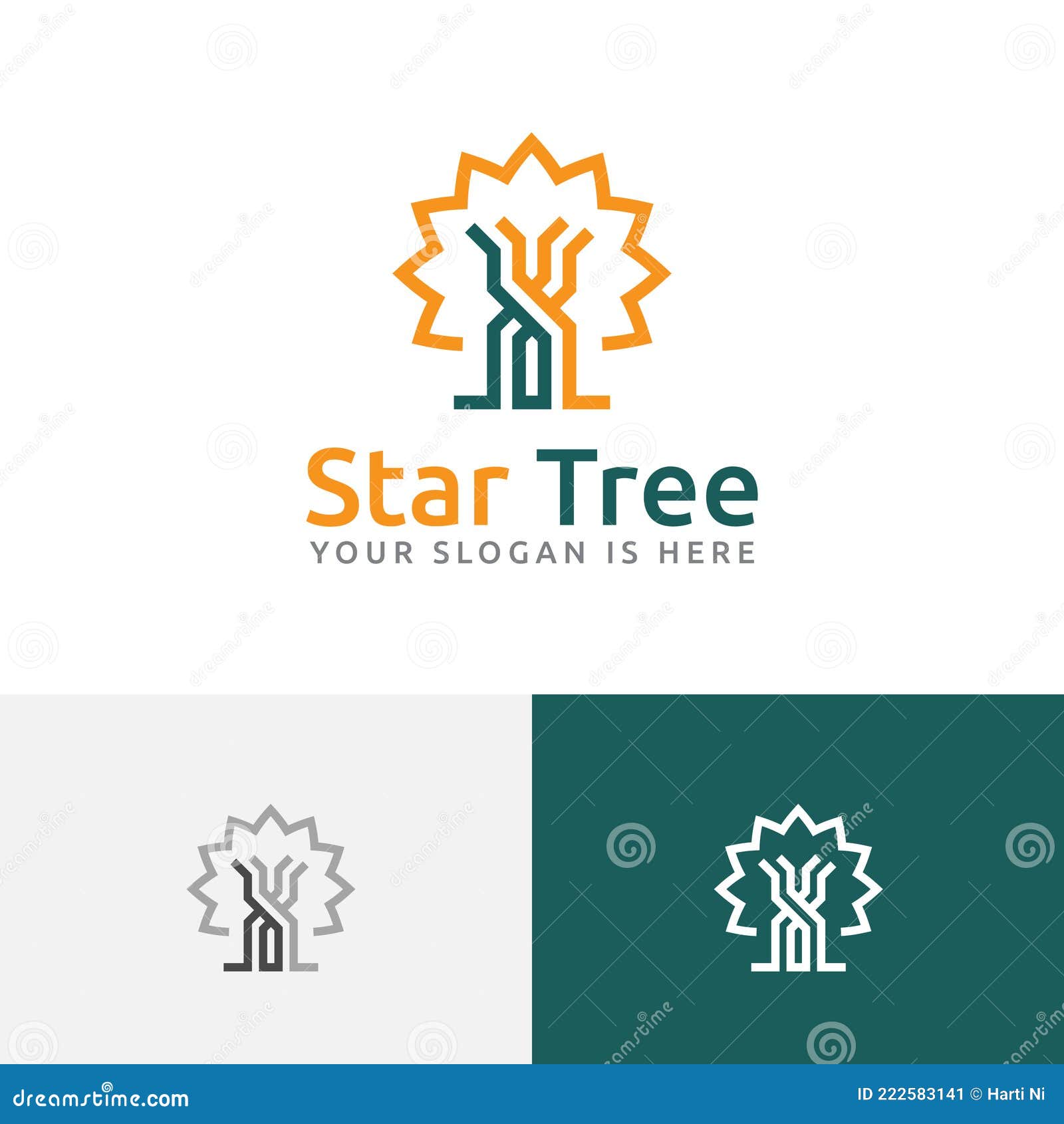 Star Tree Forest Nature Simple Line Business Logo Stock Vector ...