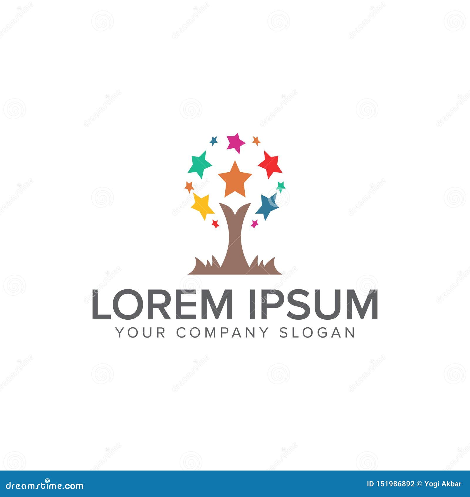 Star Tree Logo Design Concept Template Stock Vector - Illustration of ...