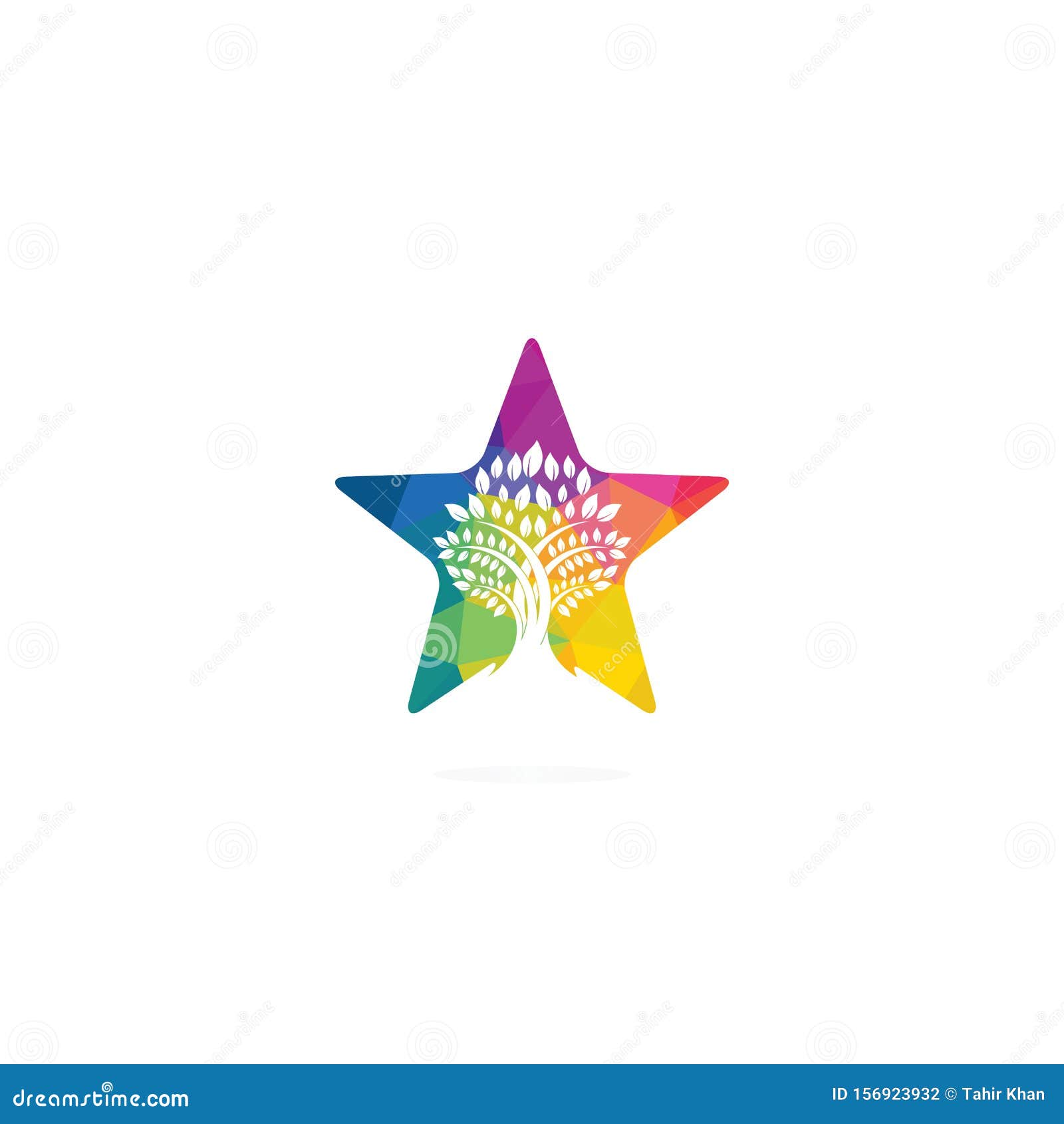 Star Tree Logo Design. stock vector. Illustration of corporate - 156923932