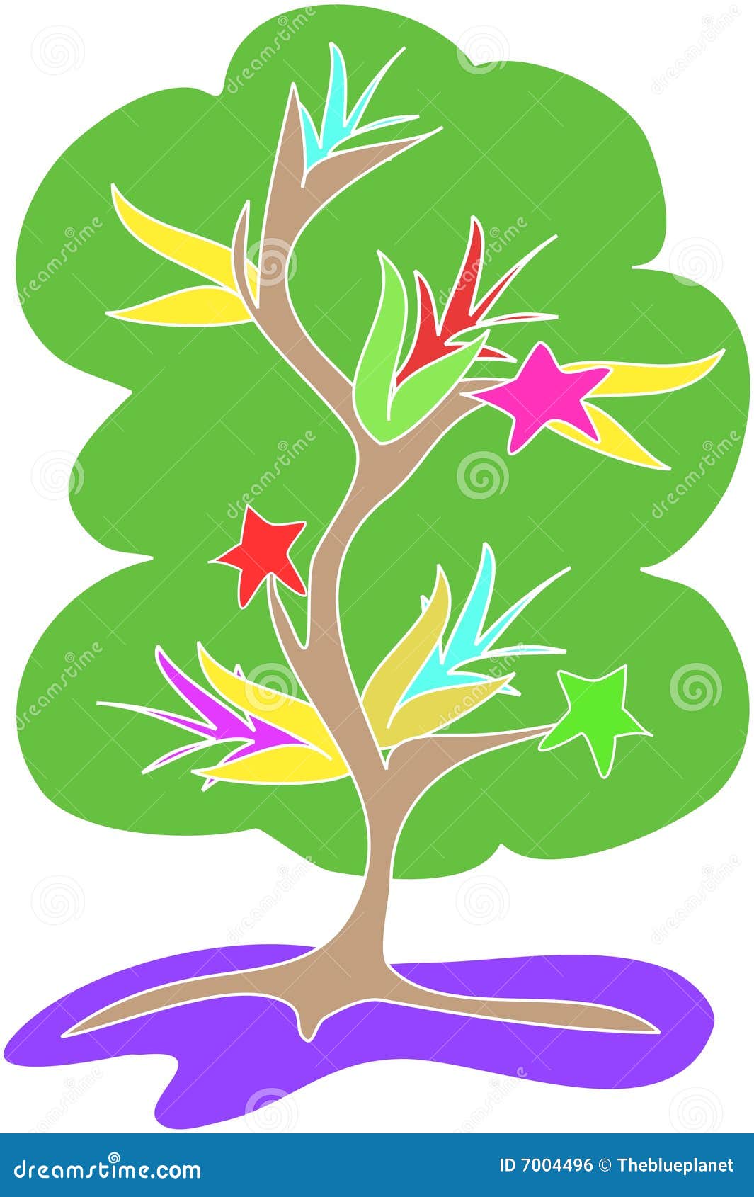Star Tree Vector stock vector. Illustration of drawing - 7004496