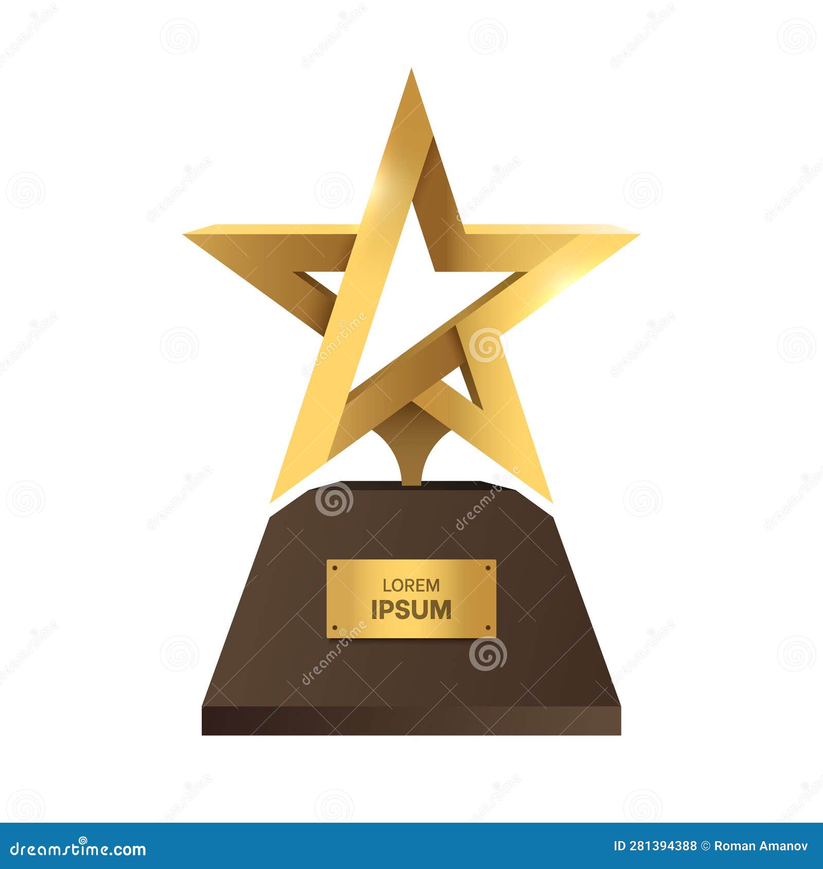 Star Trophy Award Illustration. Gold Prize Stock Vector - Illustration ...