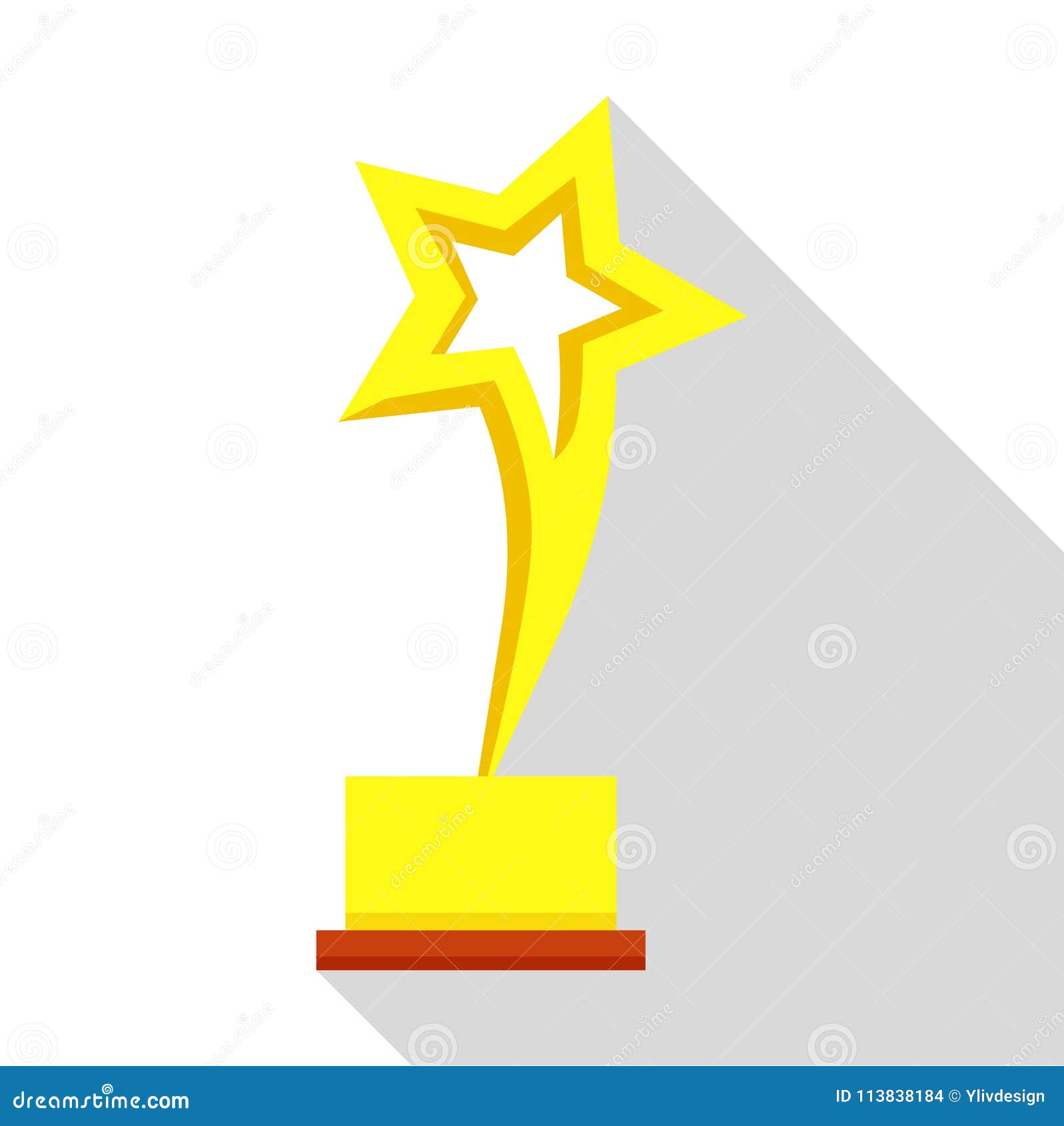 Star Trophy Icon, Flat Style Stock Vector - Illustration of golden ...