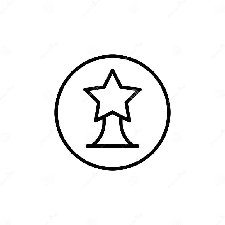 Star Trophy Icon Thin Vector Set Stock Vector - Illustration of reward ...