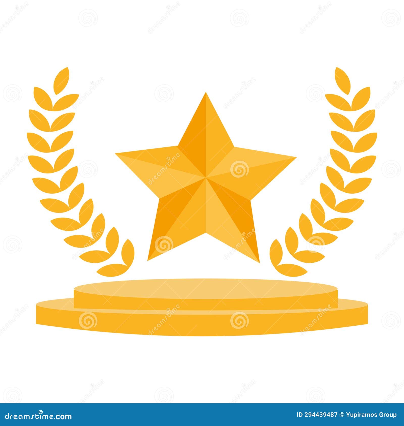 Star trophy with wreath stock vector. Illustration of golden - 294439487