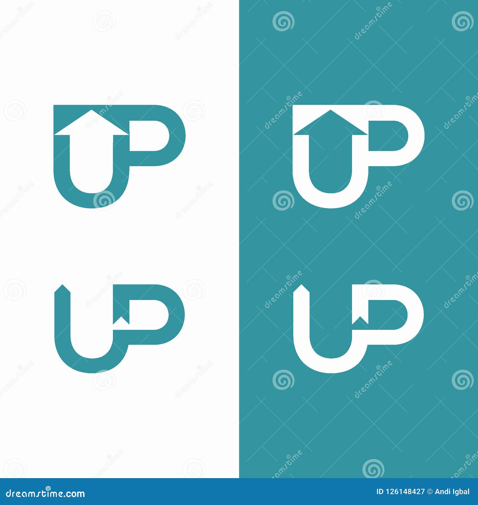 Typography UP Logo Design Concept Stock Vector - Illustration of ...