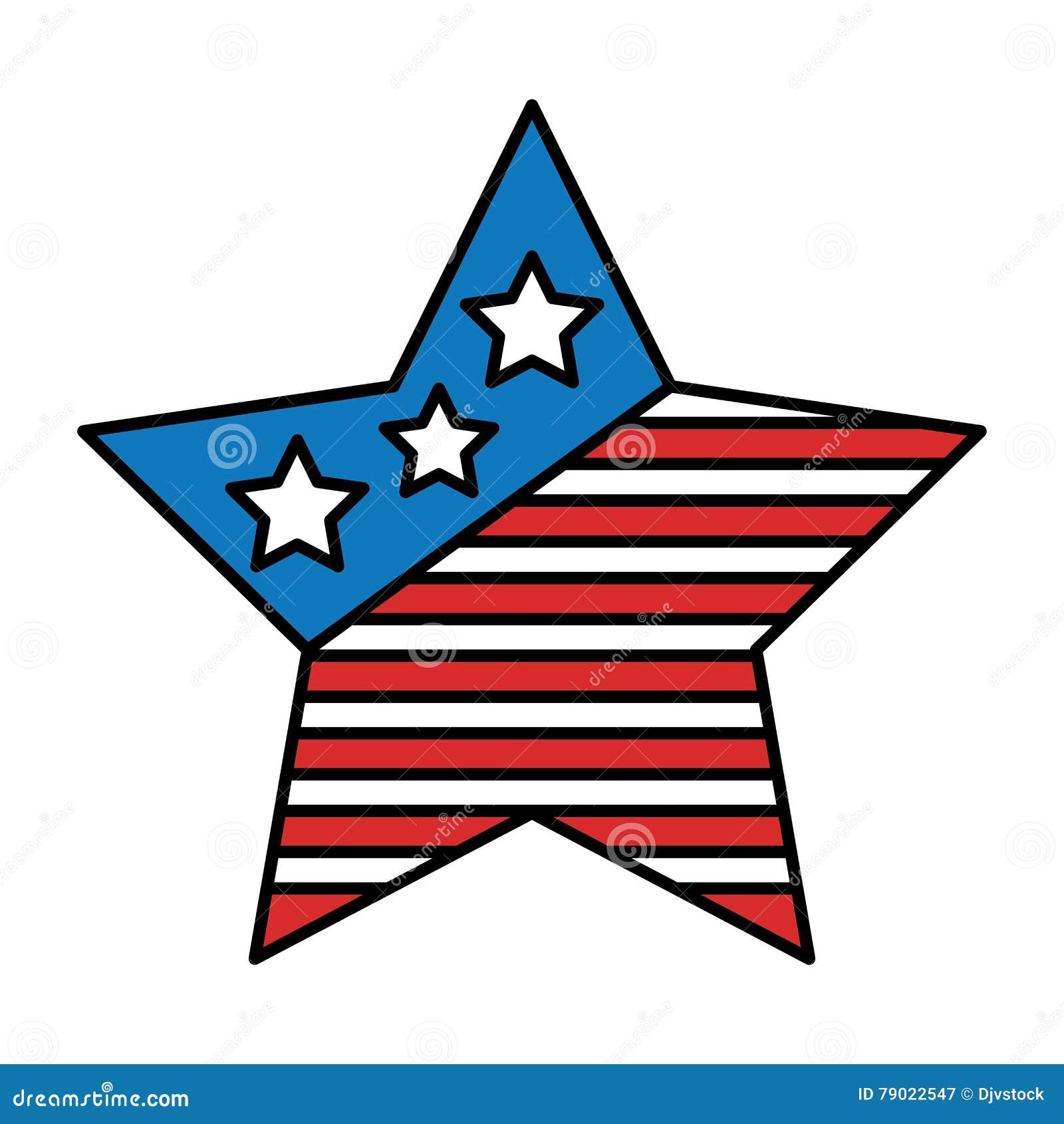 Star with usa flag icon stock vector. Illustration of america - 79022547