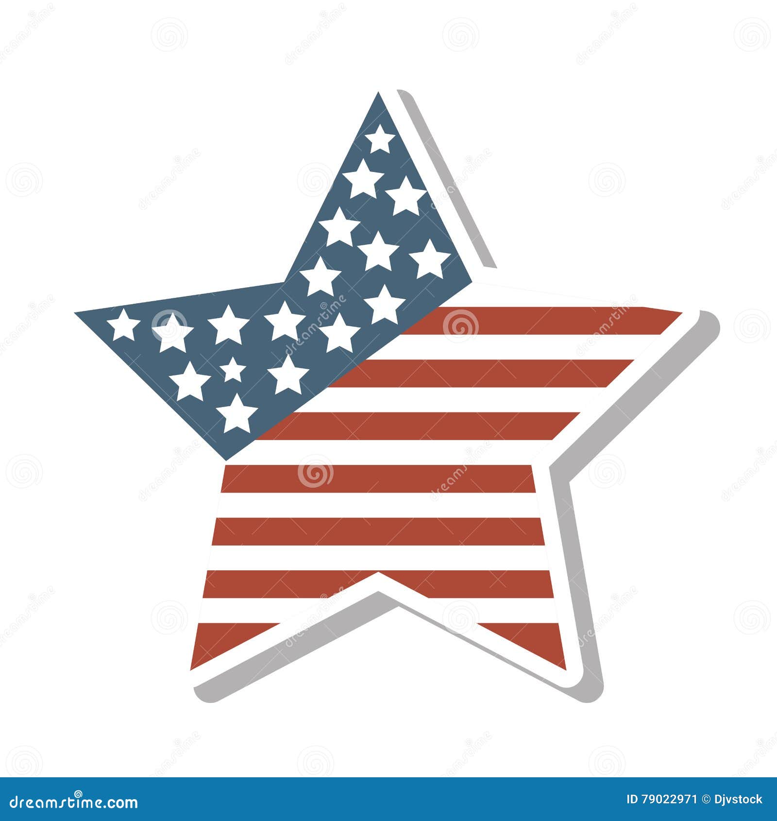 Star with usa flag icon stock vector. Illustration of design - 79022971