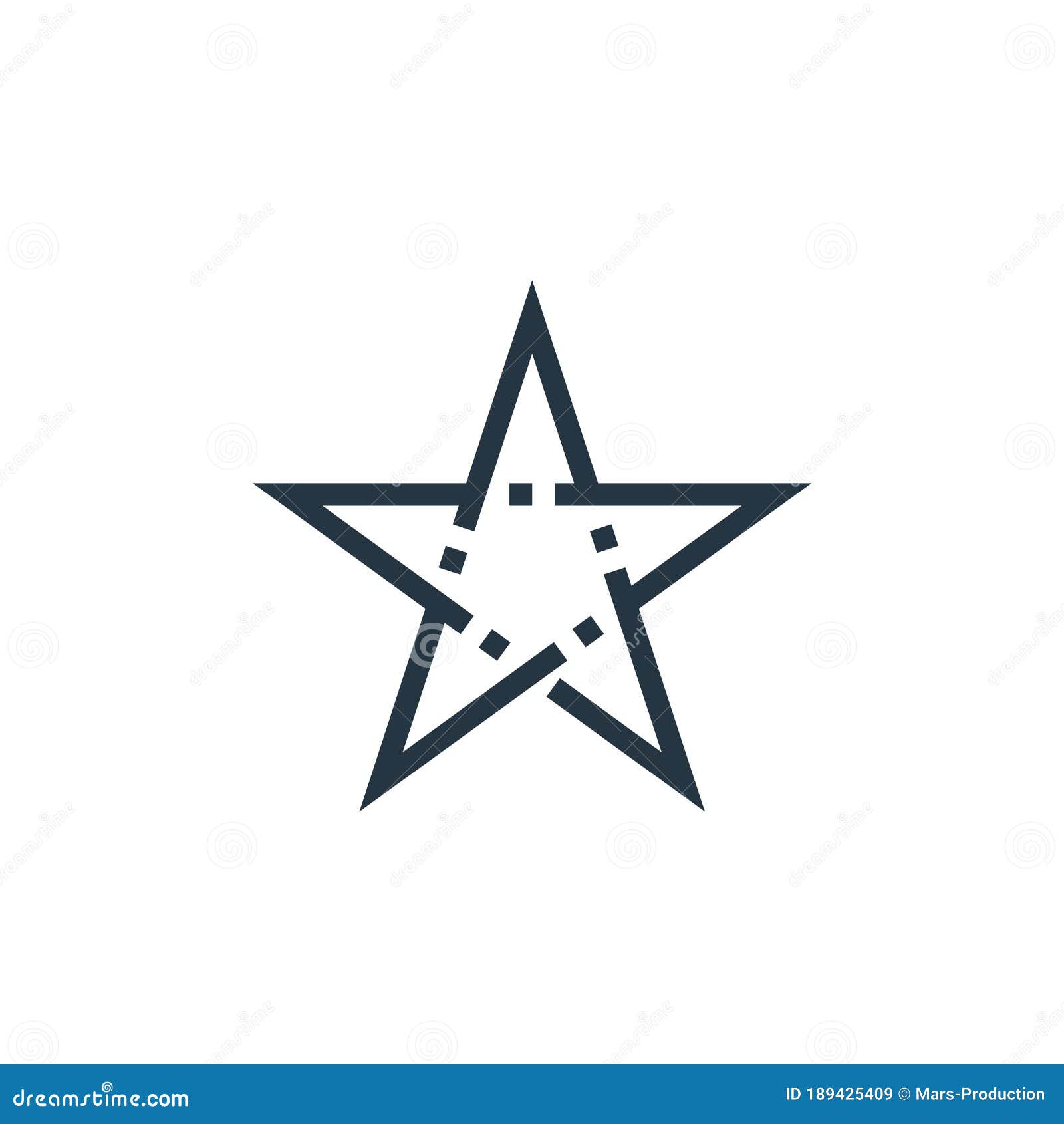 Star Vector Icon Isolated on White Background. Outline, Thin Line Star ...