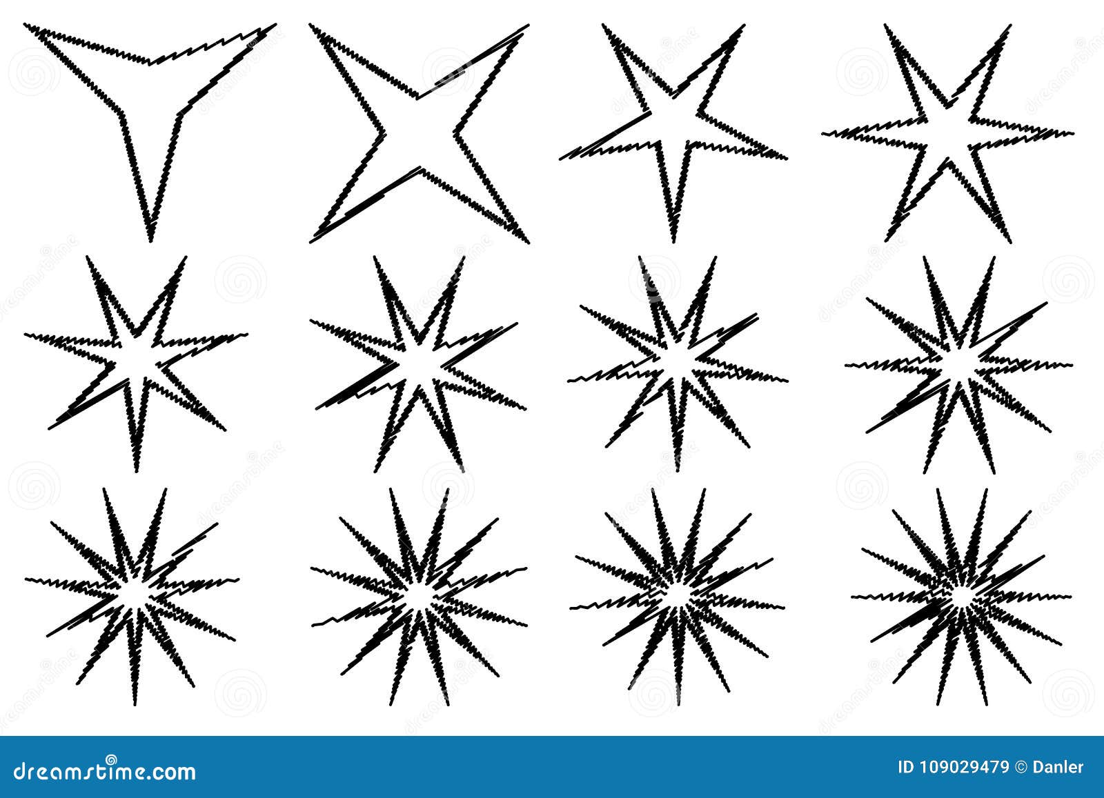 Star - vector set stock vector. Illustration of pointed - 109029479