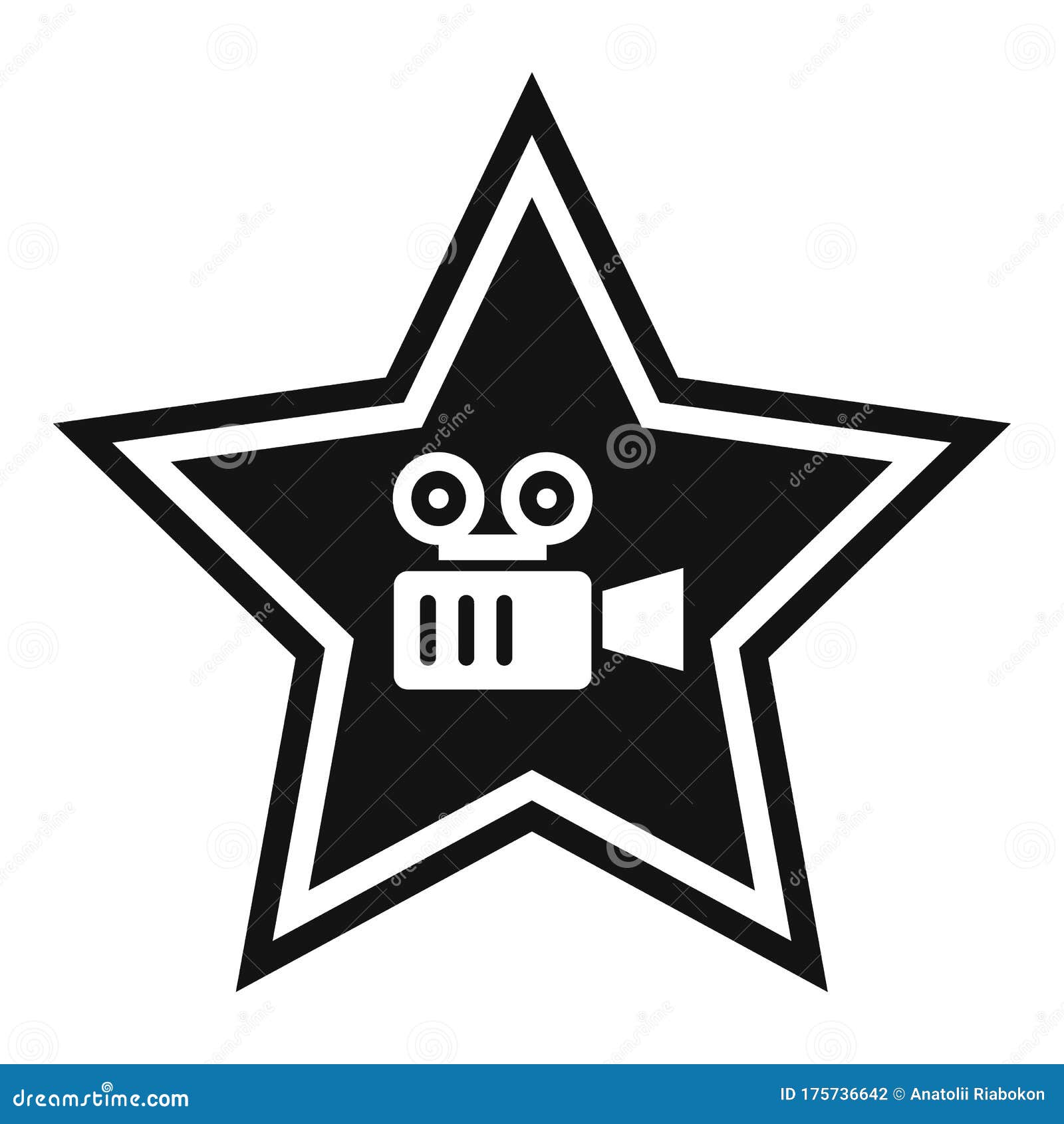 Star Video Camera Icon, Simple Style Stock Vector - Illustration of ...