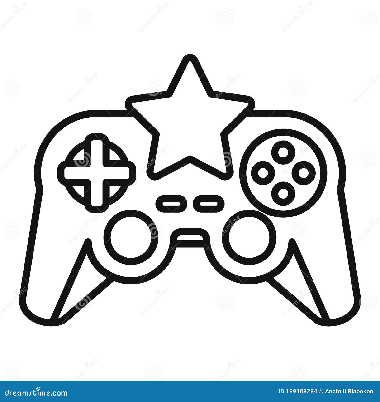 Star Video Game Joystick Icon, Outline Style Stock Vector ...
