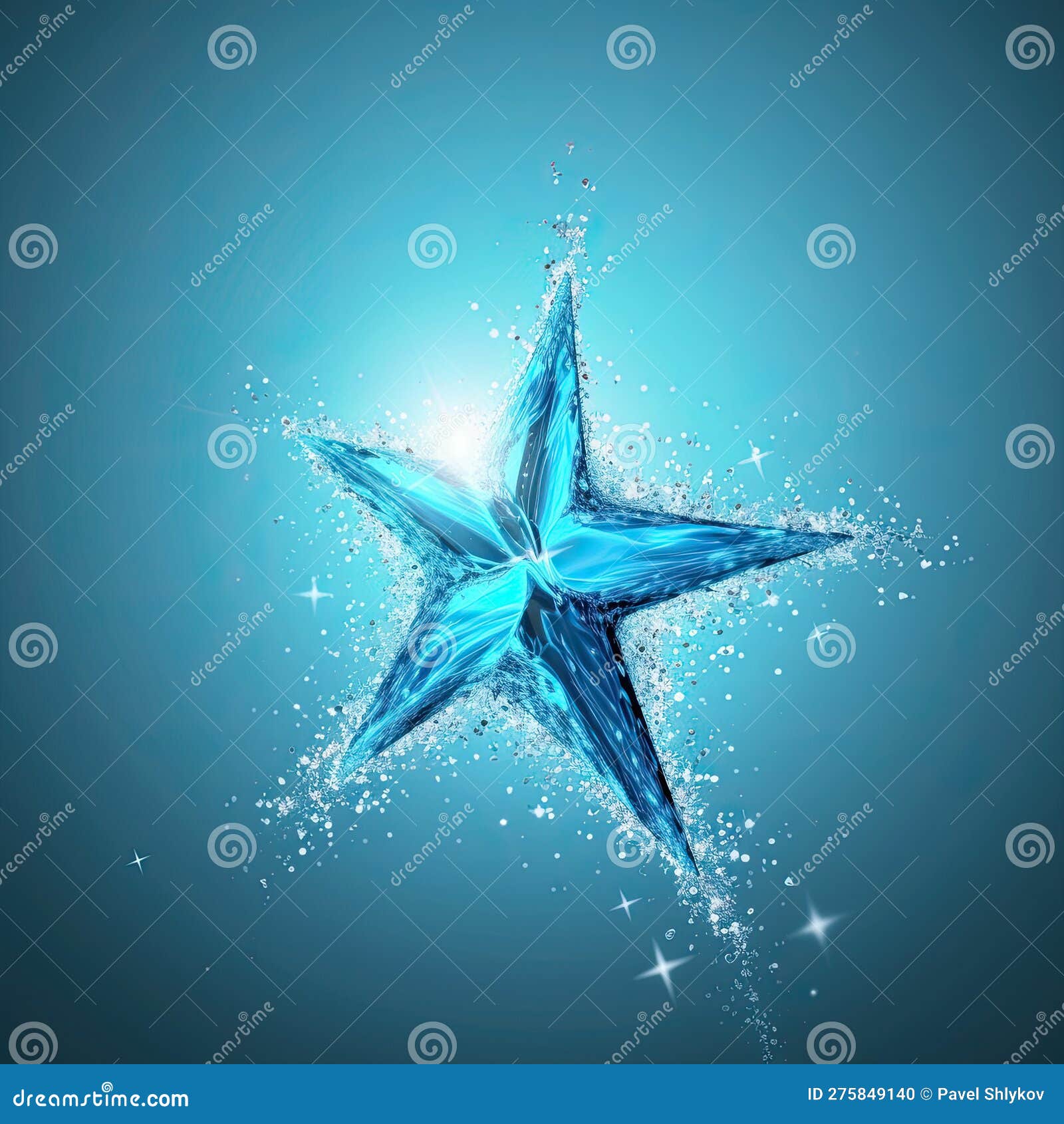Star from Water Splash Isolated on White Stock Illustration ...
