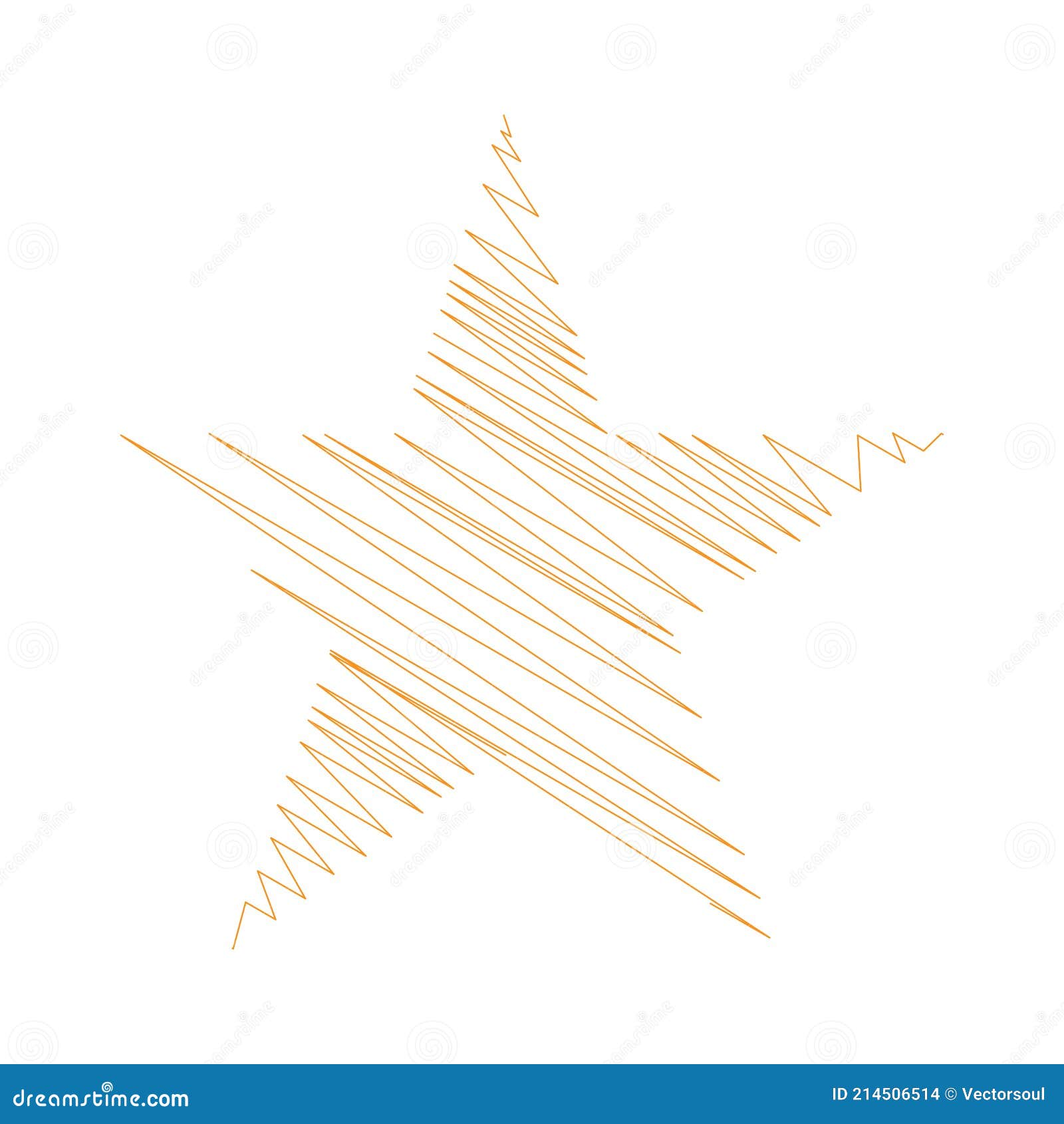 Star Wiith Scribble, Sketchy, Doodle Effect Pattern Stock Vector ...