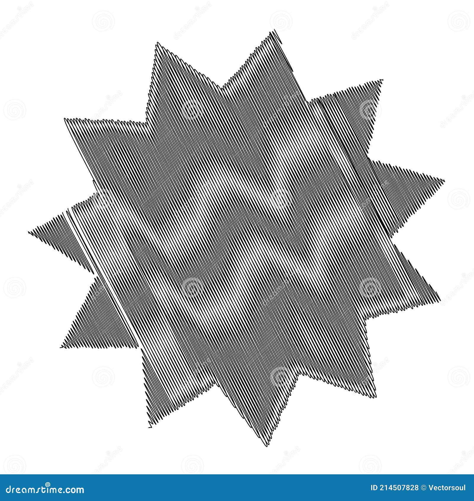 Star Wiith Scribble, Sketchy, Doodle Effect Pattern Stock Vector ...