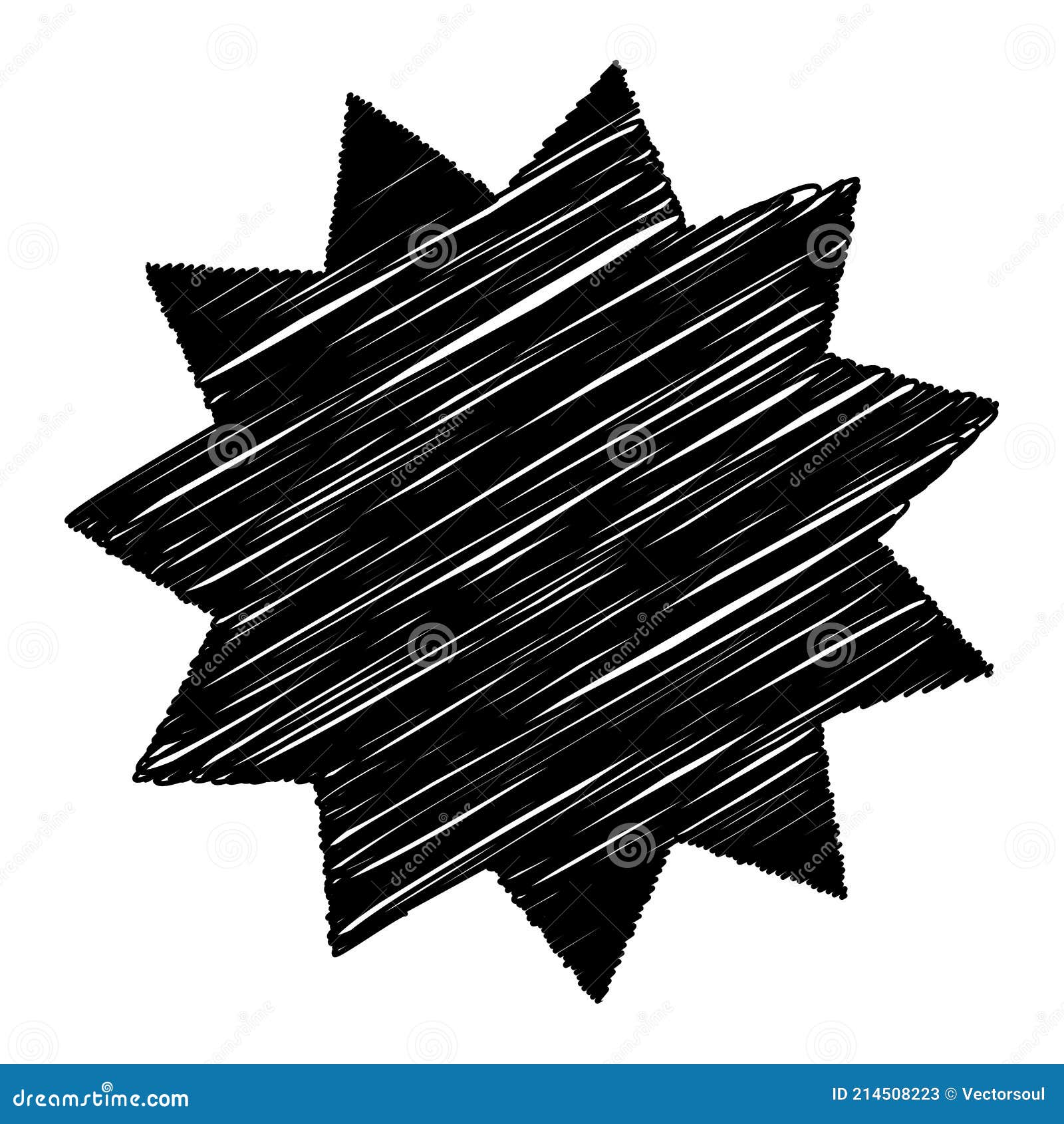 Star Wiith Scribble, Sketchy, Doodle Effect Pattern Stock Vector ...