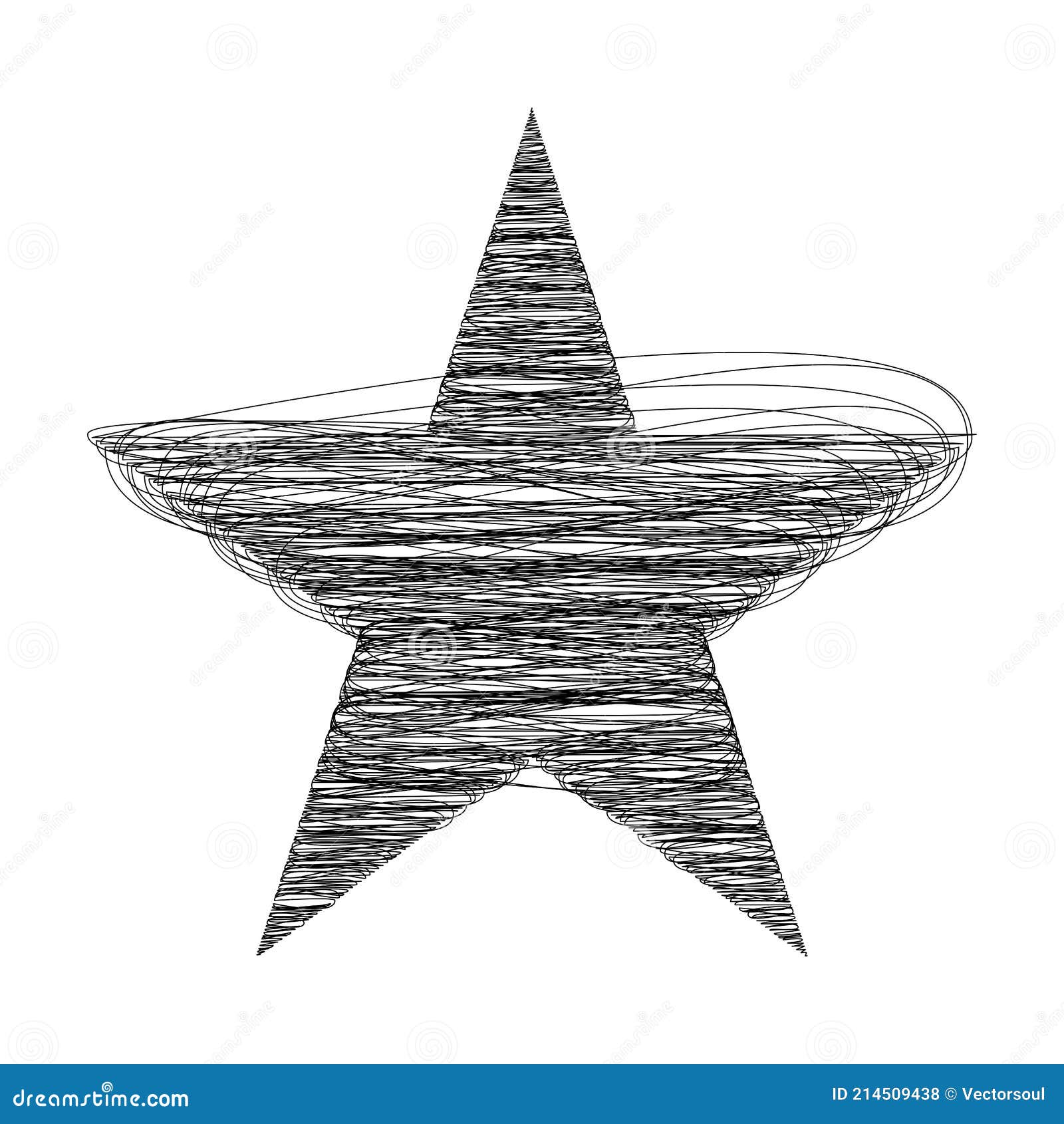 Star Wiith Scribble, Sketchy, Doodle Effect Pattern Stock Vector ...