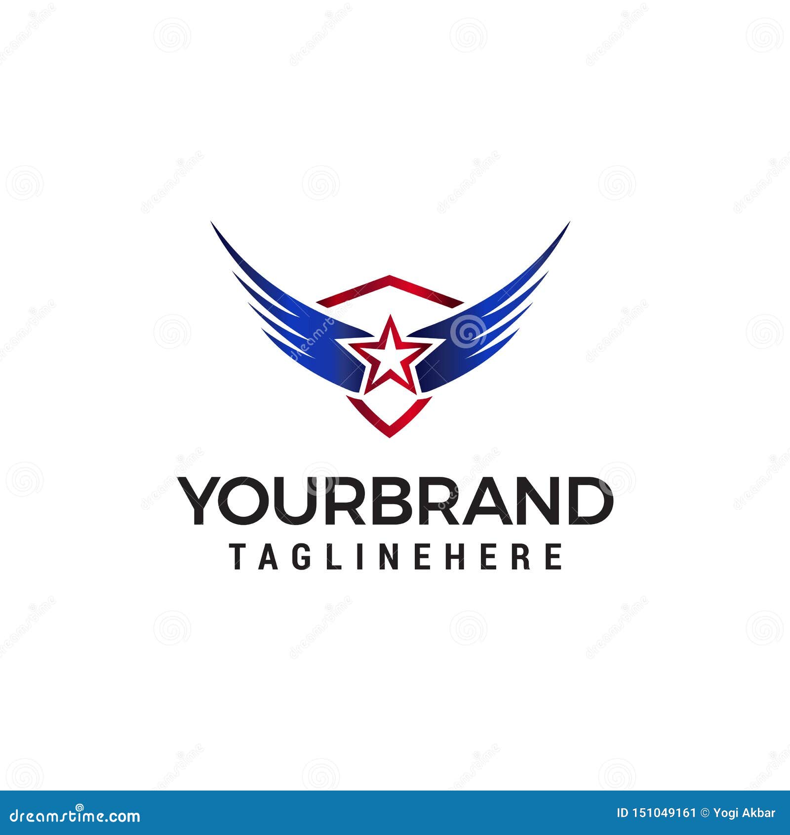 Star Wing Logo Design Concept Template Stock Vector - Illustration of ...
