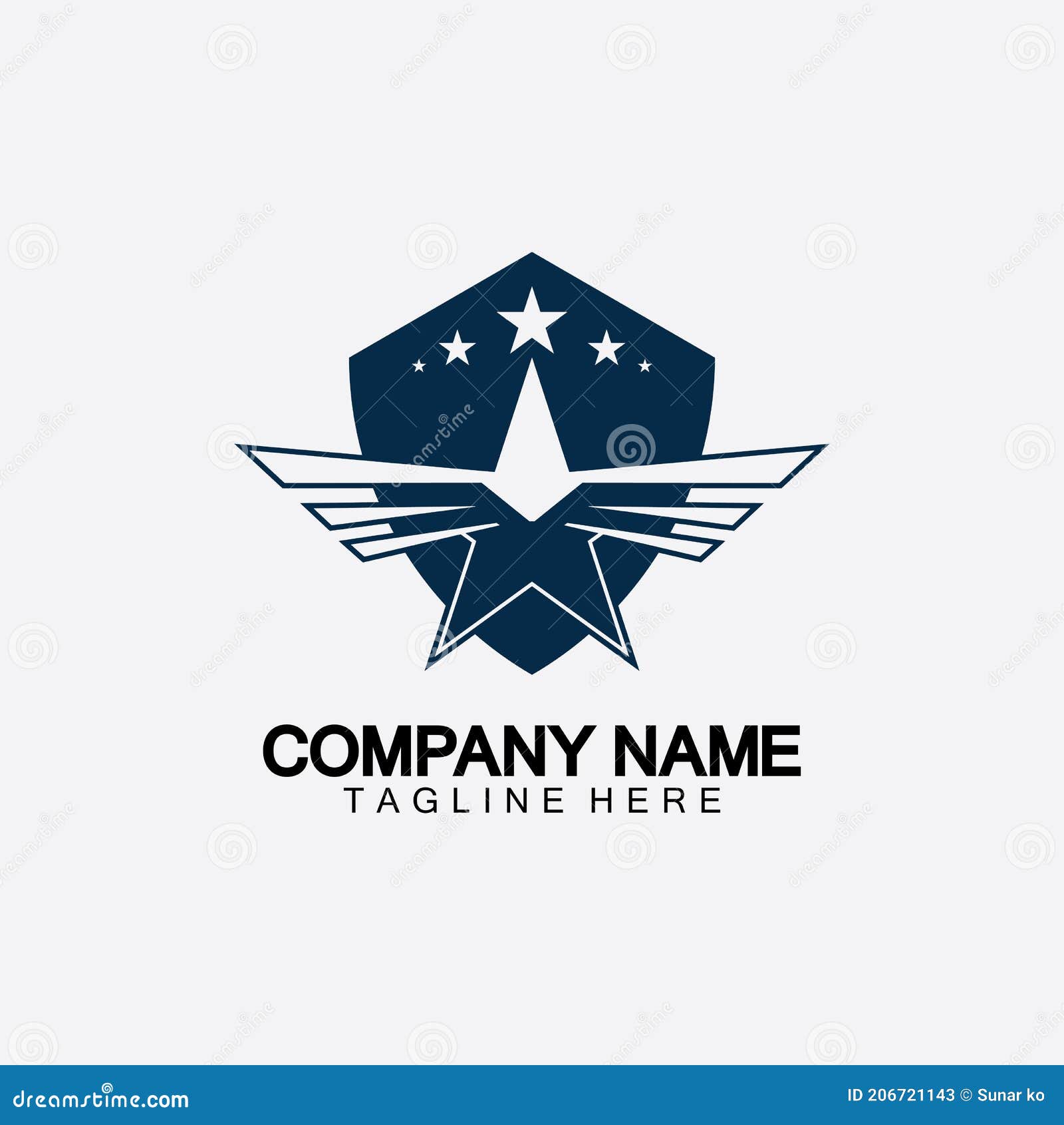 Star with Wing Logo Icon Vector Illustration Design Template Stock ...