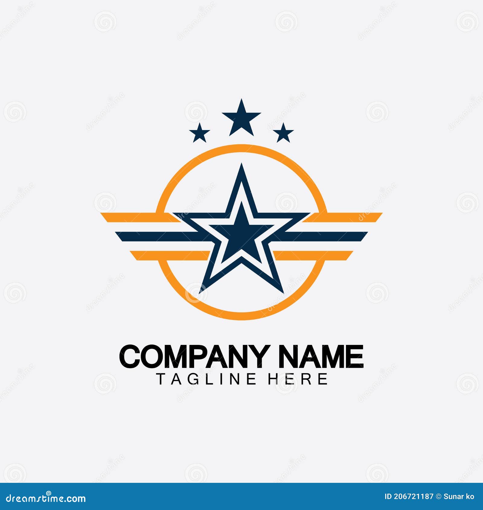 Star with Wing Logo Icon Vector Illustration Design Template Stock ...