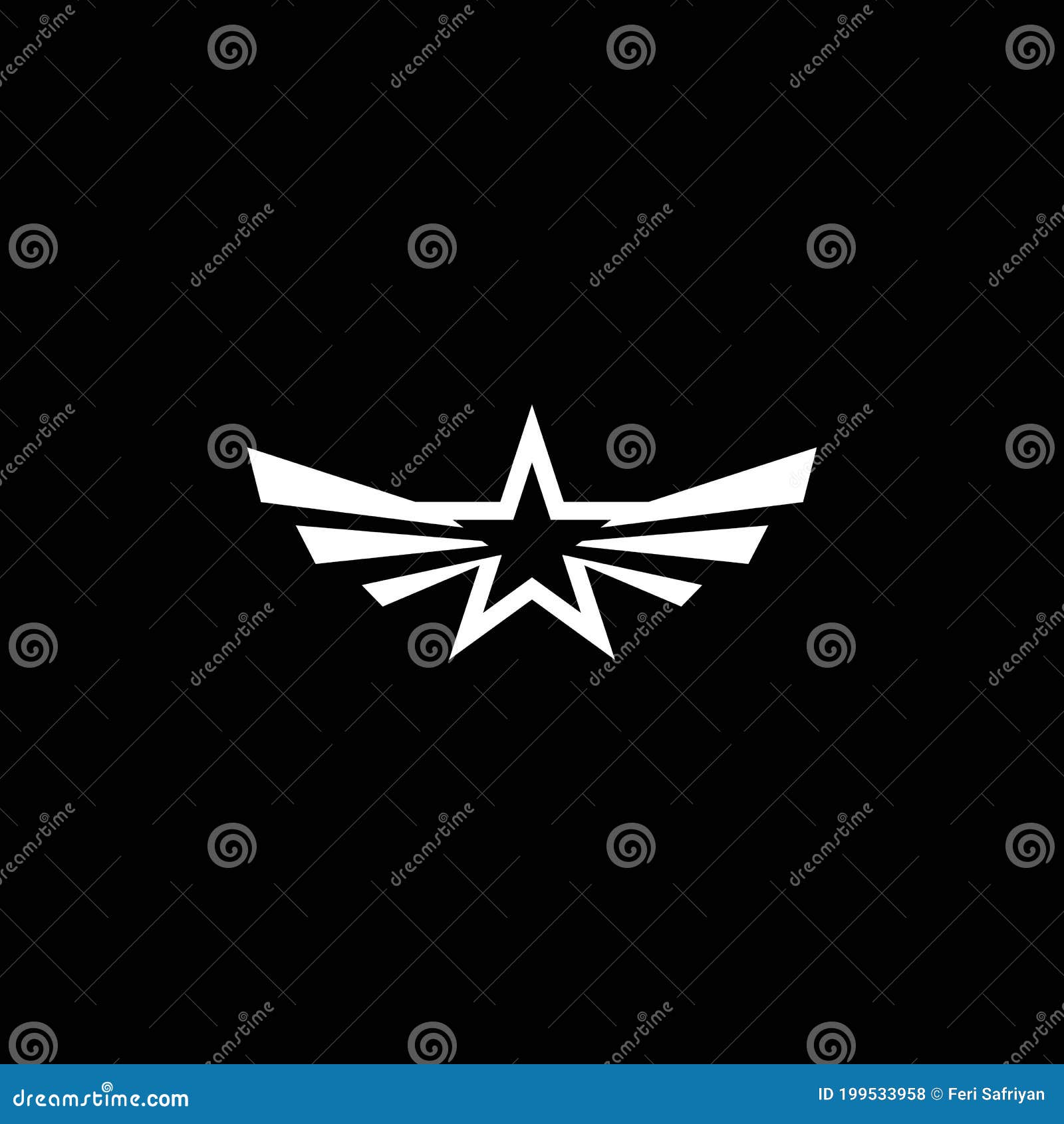 Star wing logo vector stock illustration. Illustration of metal - 199533958