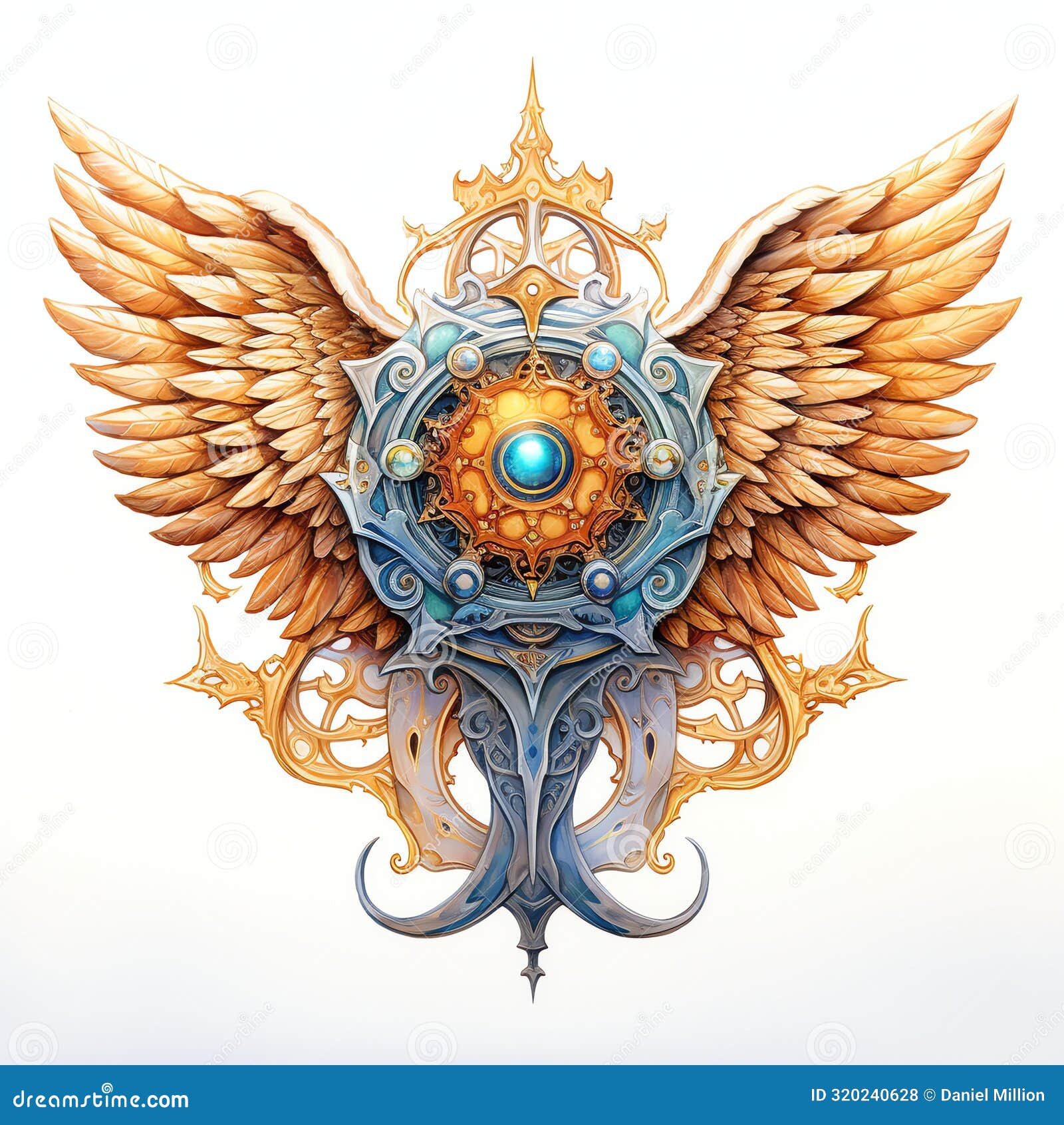 Star And Winged Disk Symbolizing Various Deities Illustration Royalty ...