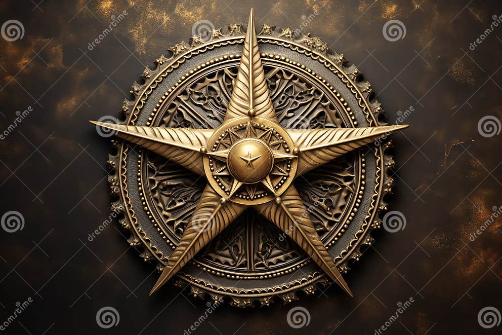 Star and Winged Disk Symbolizing Various Deities Illustration Photo ...