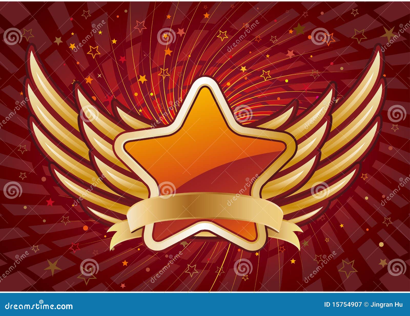 Star and wings stock vector. Illustration of background - 15754907