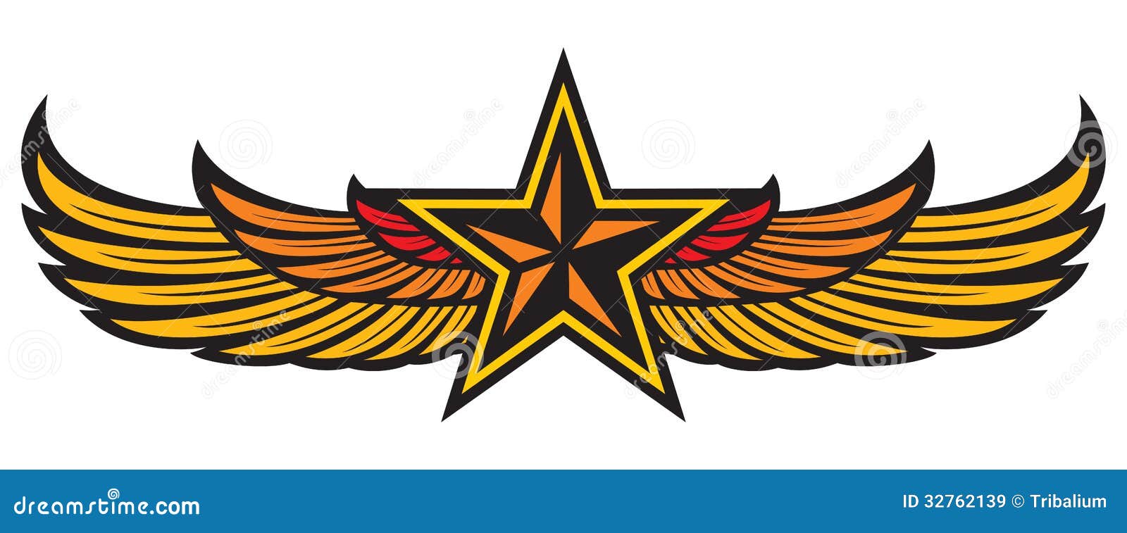 Star and wings stock vector. Illustration of badge, bird - 32762139