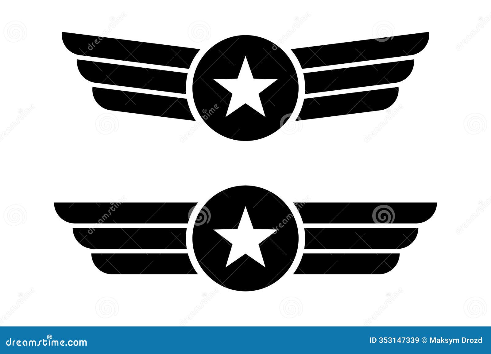 Star with Wings Icon. Army Logo. Military Logo Concept Stock Vector - Illustration of service ...