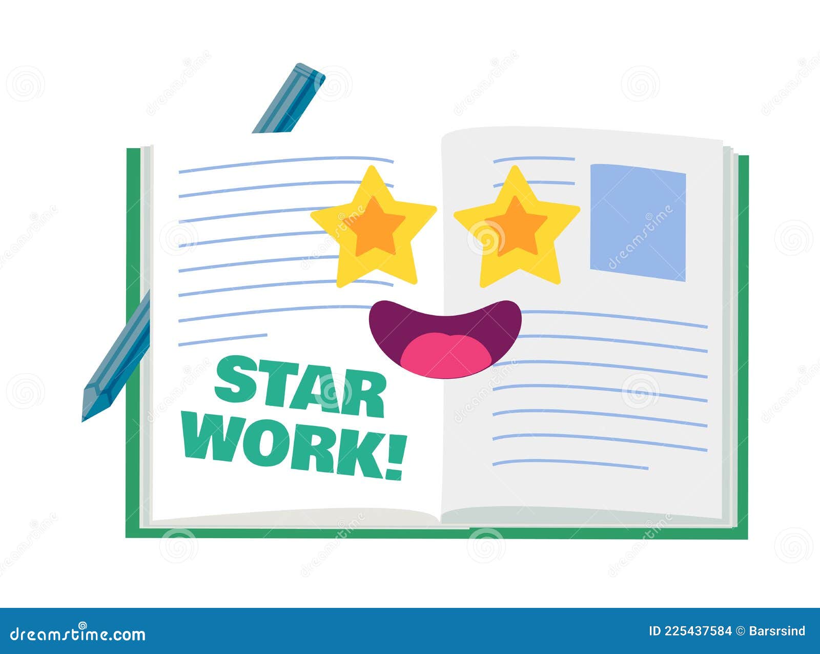 Star Work in Elementary School Classroom Vector Stock Illustration ...