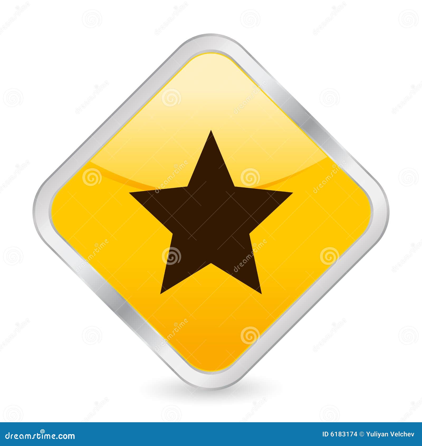 Star yellow square icon stock vector. Illustration of rounded - 6183174