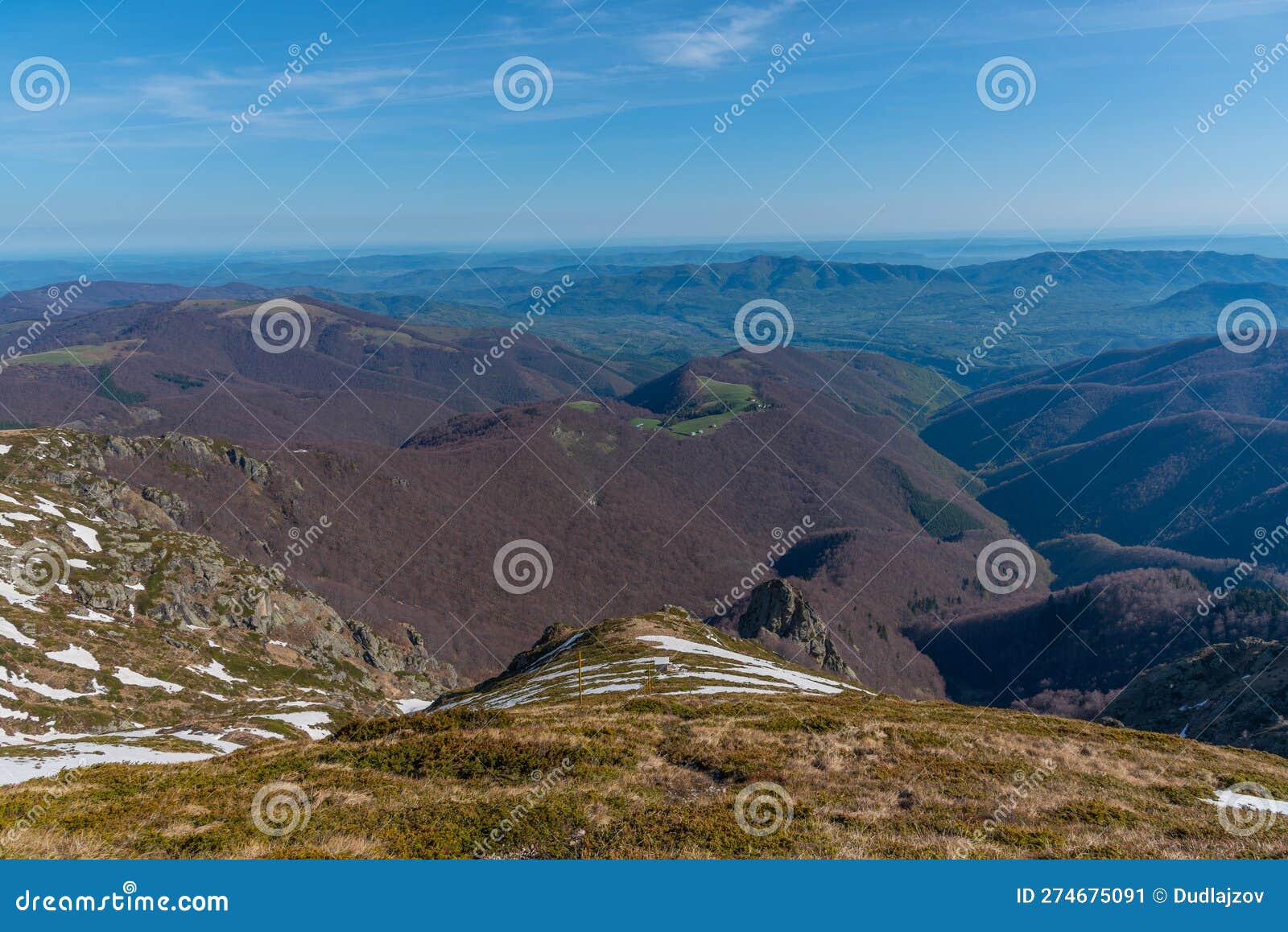 Stara Planina Mountain Range Viewed from the Path Towards Botev Stock Image - Image of travel ...