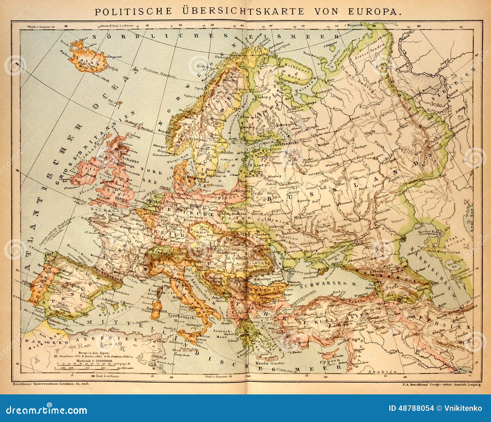 Stara Polityczna Mapa Europa Obraz Stock Editorial - Obraz złożonej z ...