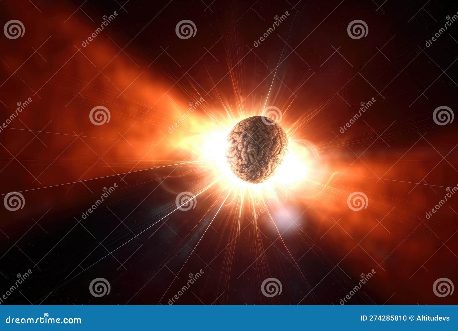 A Starburst of Light with the Birth of a New Star in the Universe Stock ...