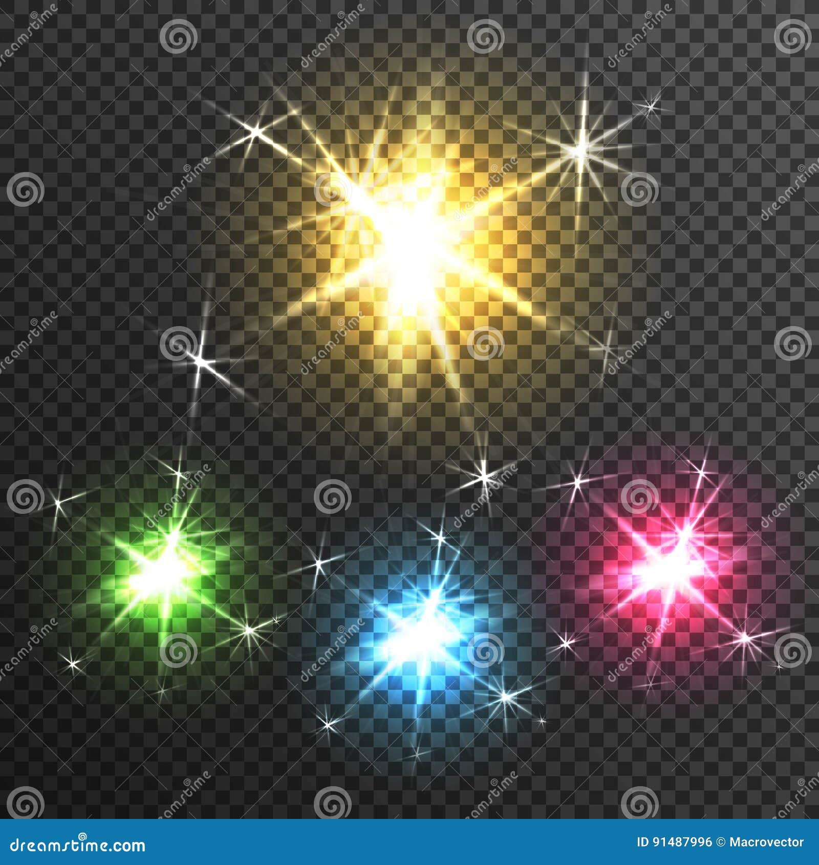 Starburst Light Effect Transparent Image Stock Vector - Illustration of ...