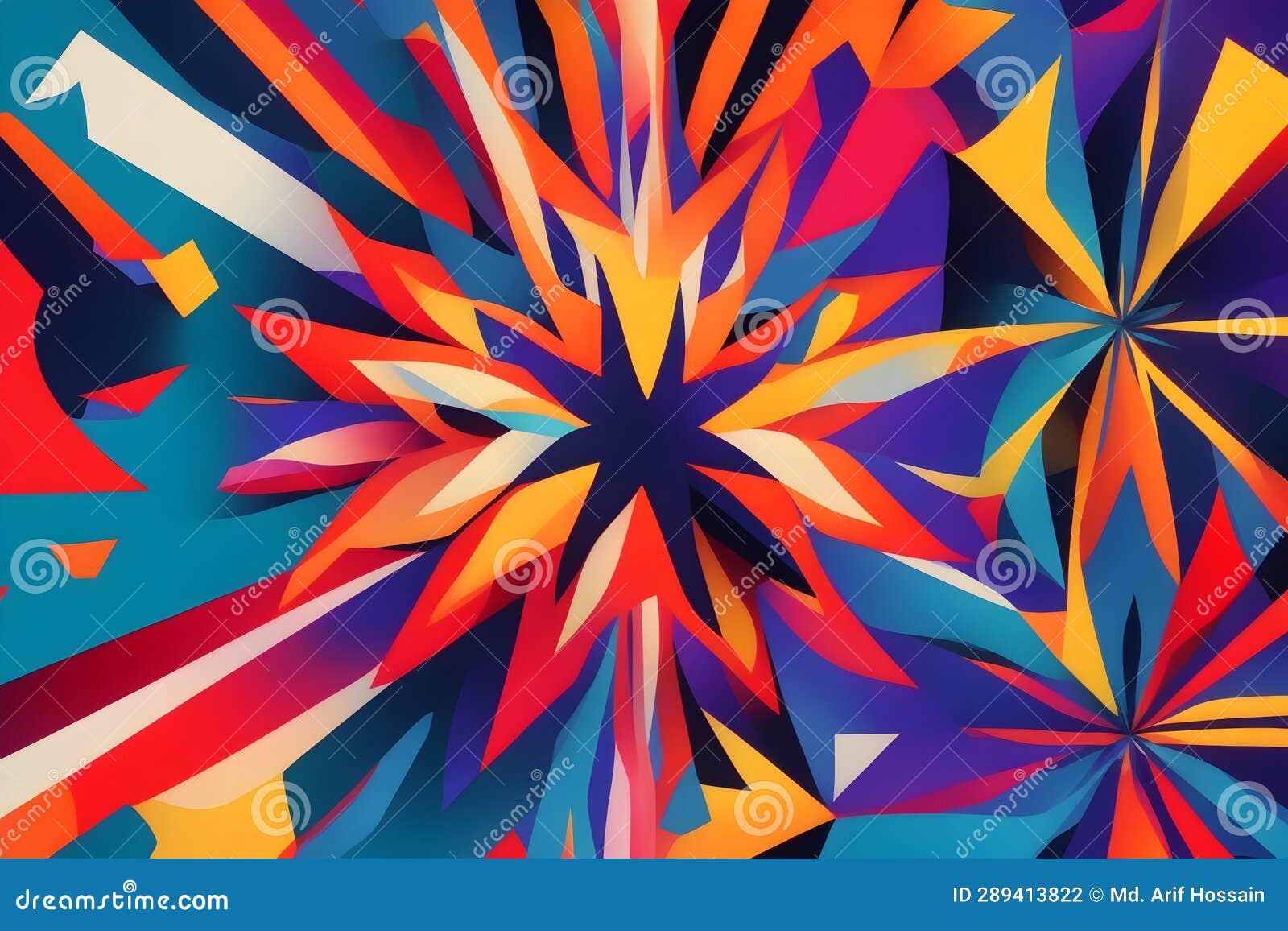 A Starburst Pattern of Abstract Shapes Generated by Ai Stock ...
