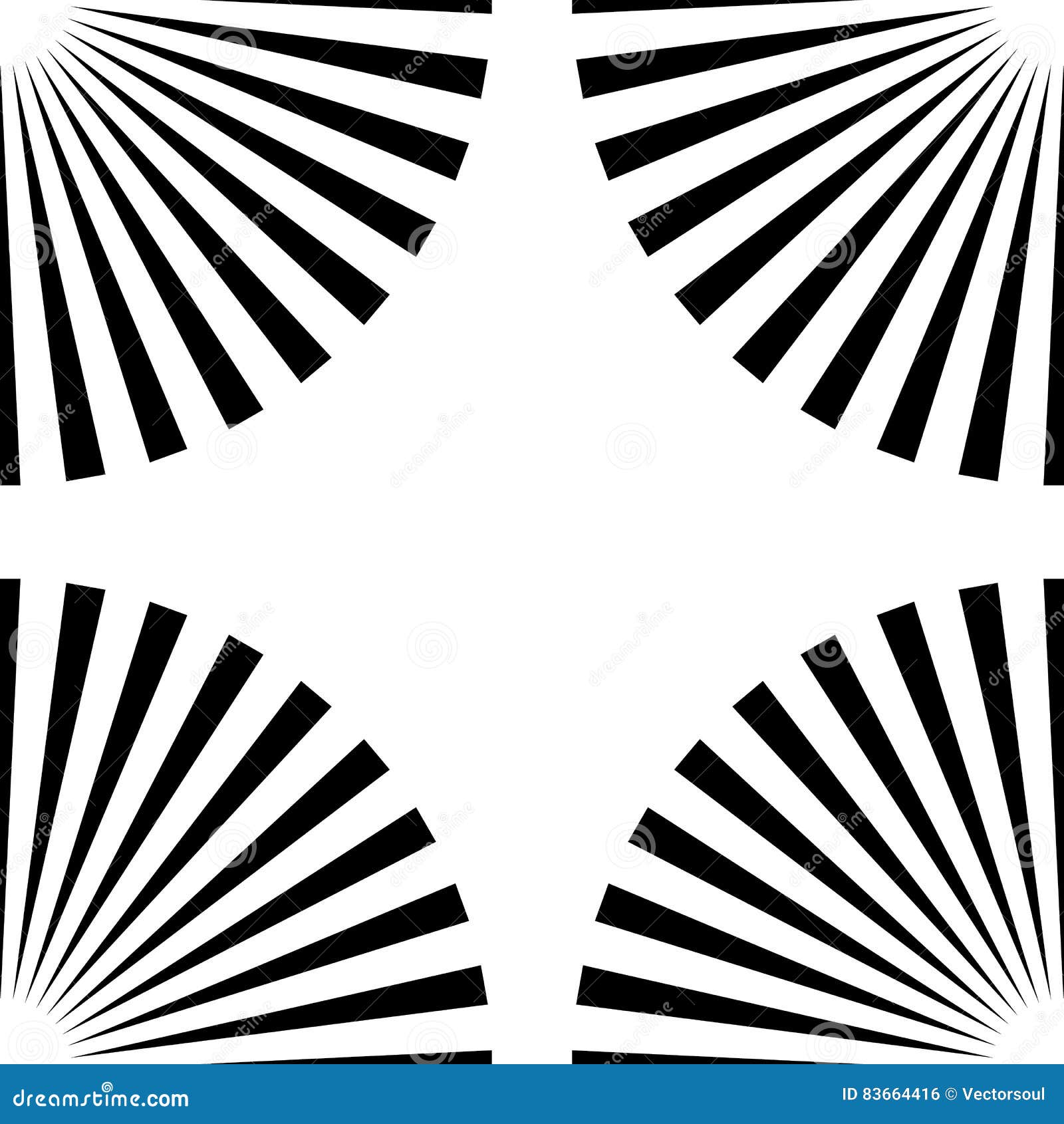 Starburst Rays, Beams Seamless Geometric Pattern. Monochrome R Stock ...