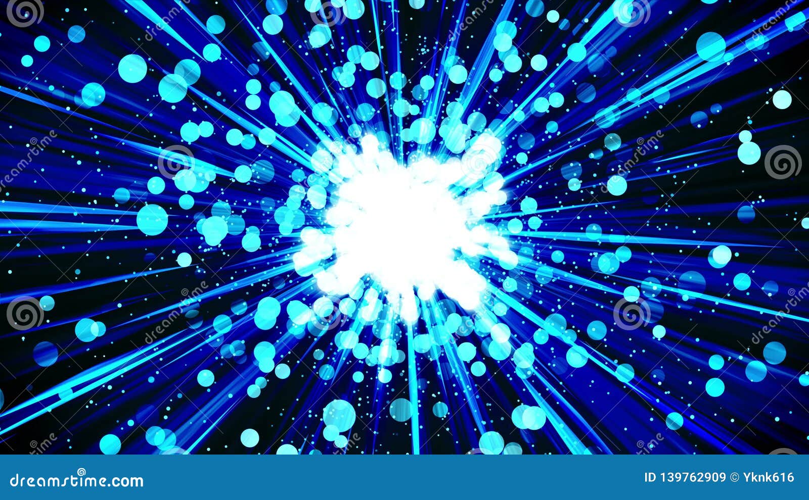 Starburst Rays in Space. Cartoon Beam Loop Animation. Future Technology ...