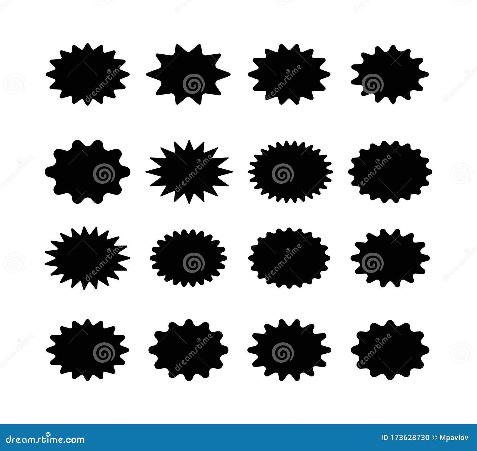 Set Of Vector Starburst, Sunburst Badges. Icons On White Background ...