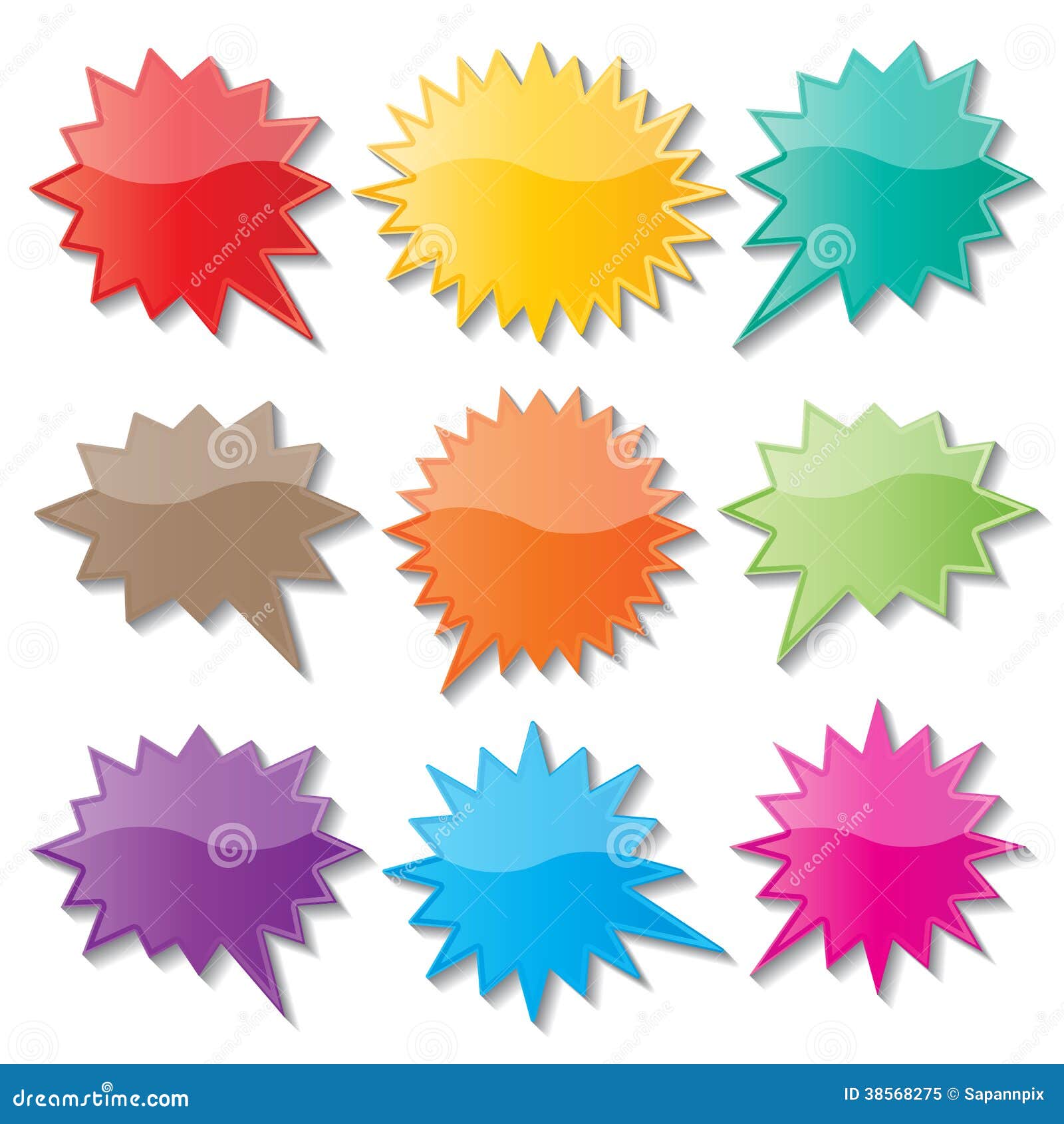 Starburst speech bubbles stock vector. Illustration of graphic - 38568275